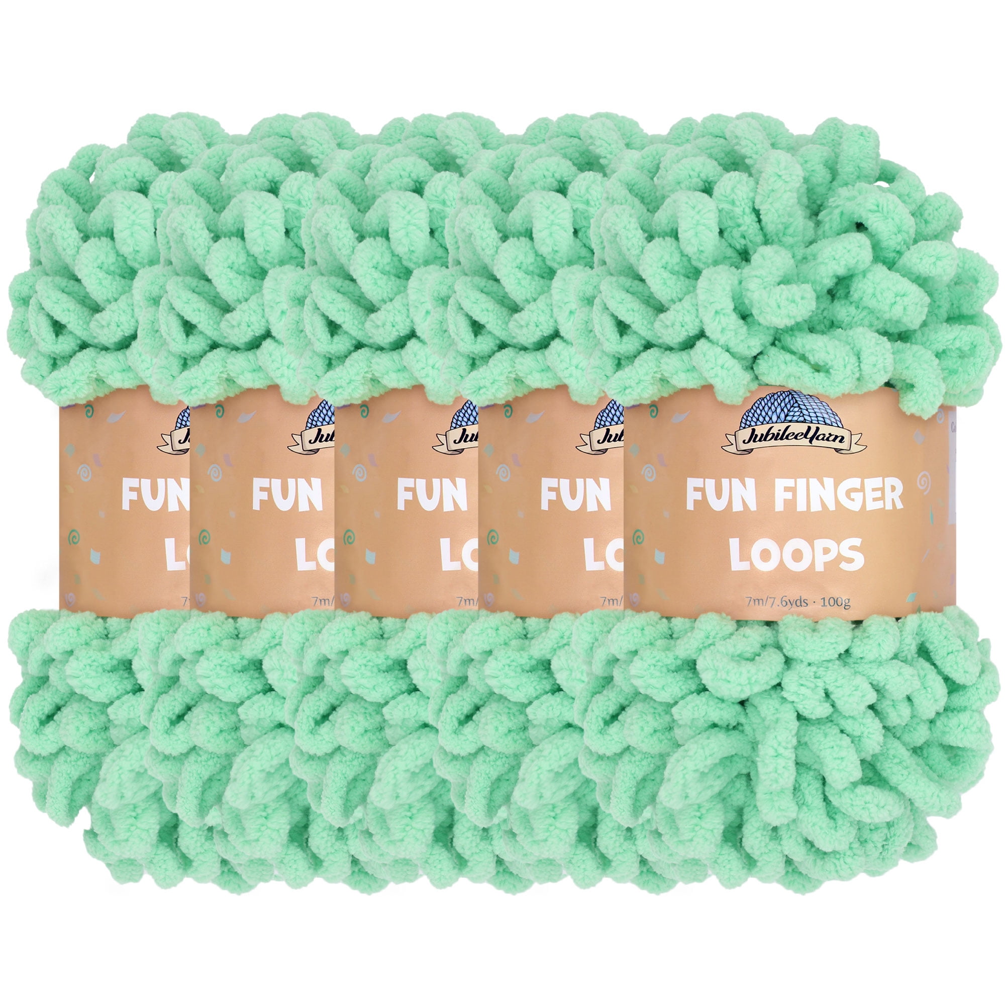 JubileeYarn Fun Finger Loops Yarn - Jumbo Polyester - 100g/Skein ...