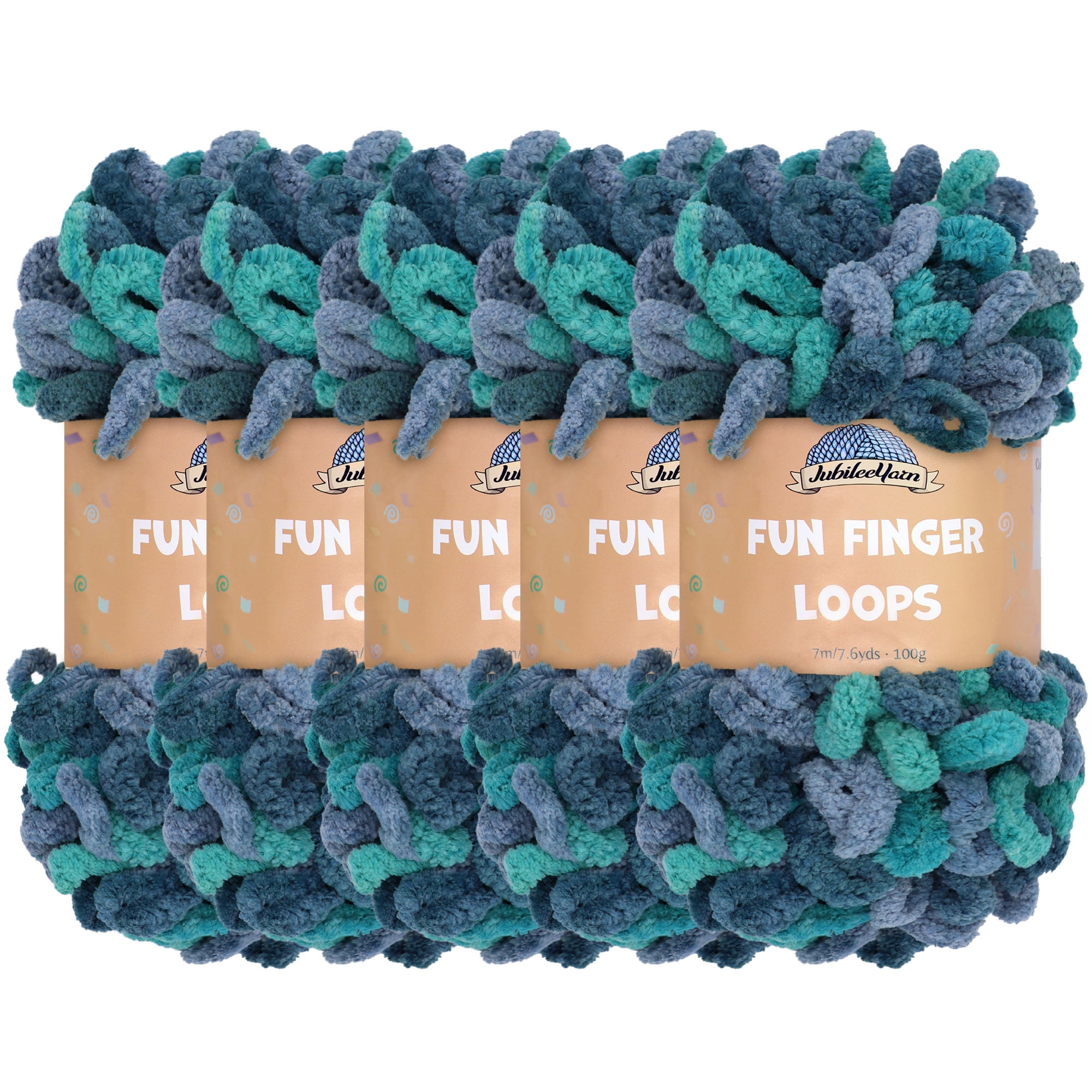 JubileeYarn Fun Finger Loops Yarn - Jumbo Polyester - 100g/Skein ...