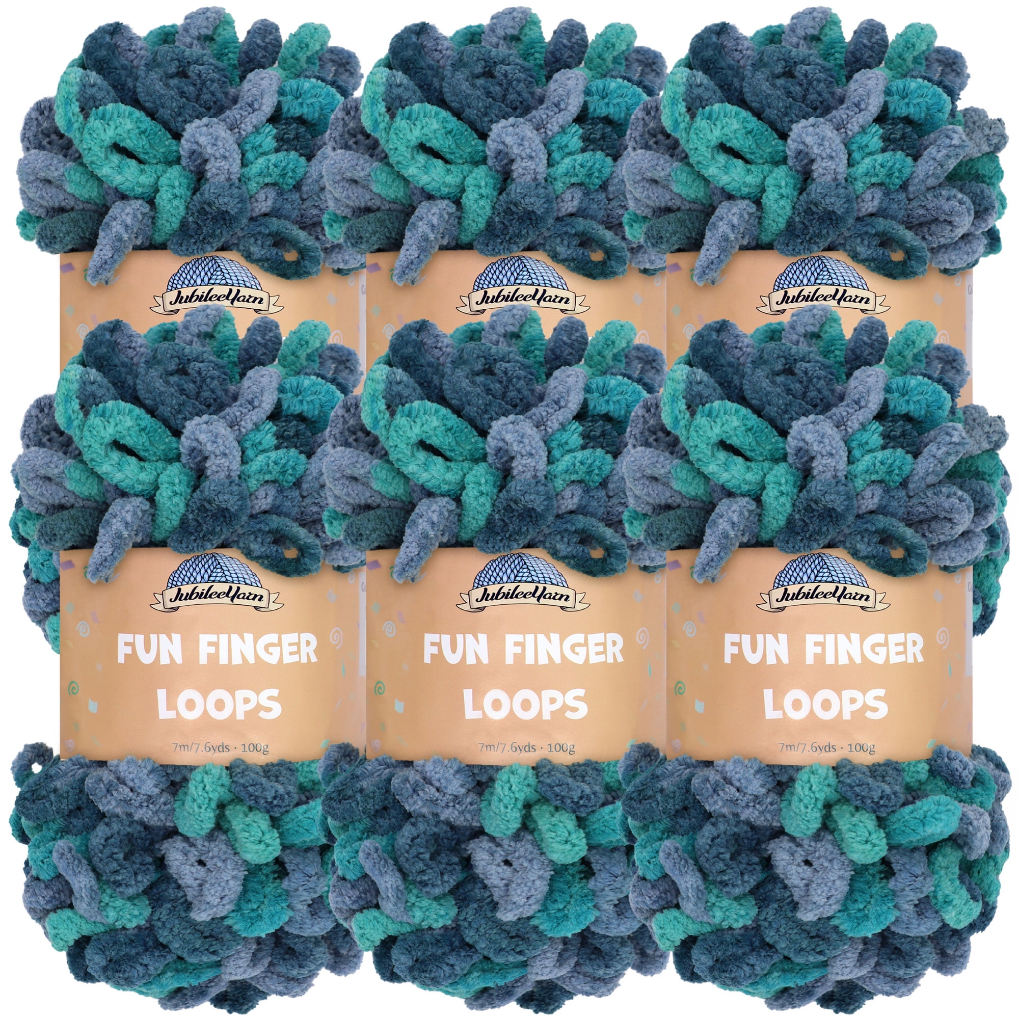 JubileeYarn Fun Finger Loops Yarn - Jumbo Polyester - 100g/Skein ...