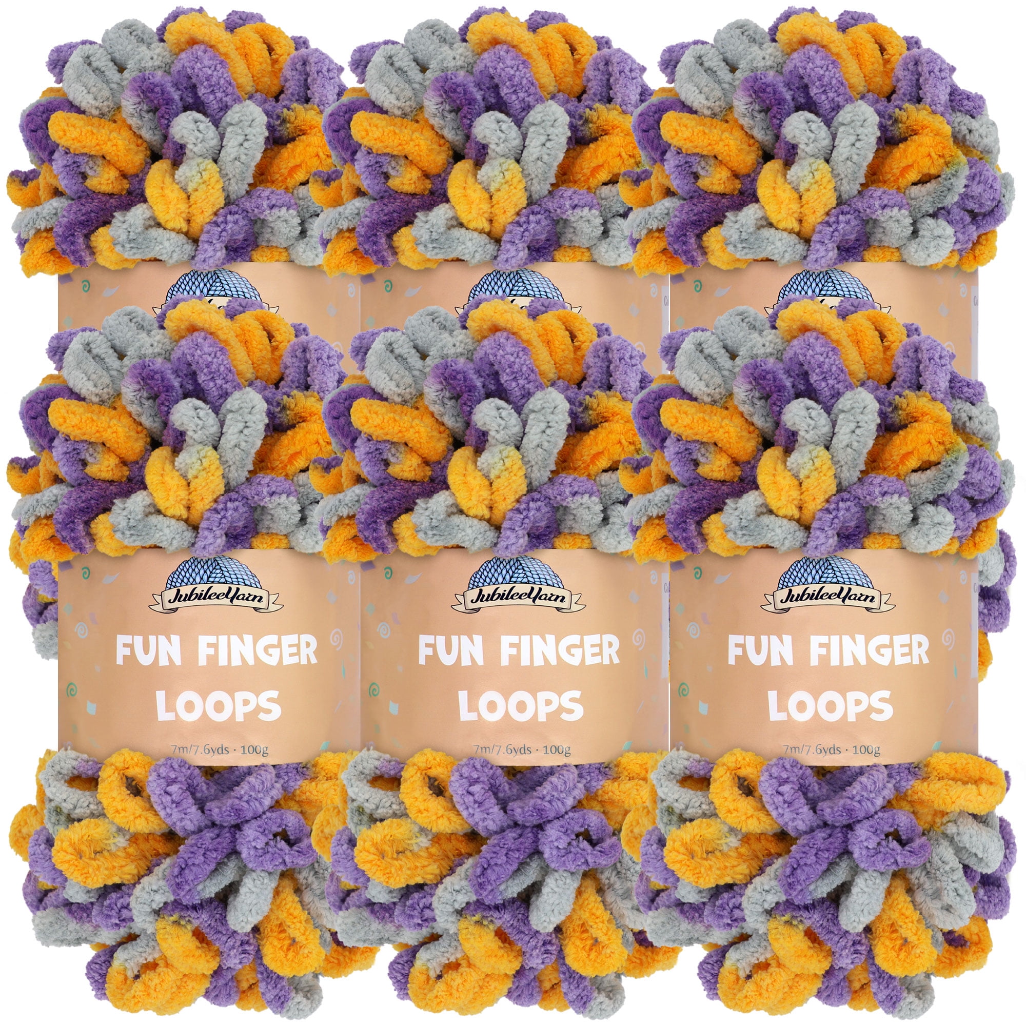 JubileeYarn Fun Finger Loops Yarn - Jumbo Polyester - 100g/Skein ...