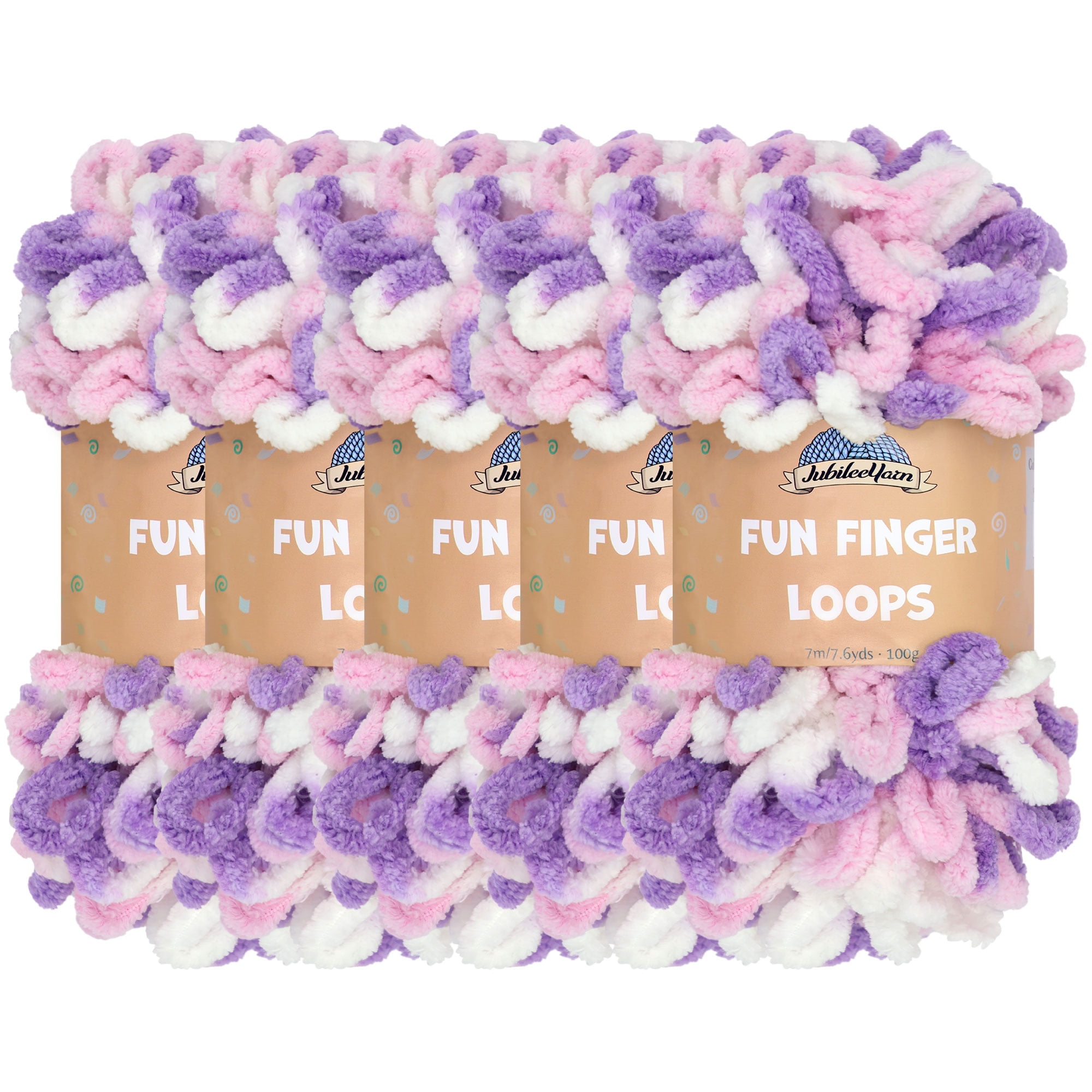 JubileeYarn Fun Finger Loops Yarn - Jumbo Polyester - 100g/Skein ...