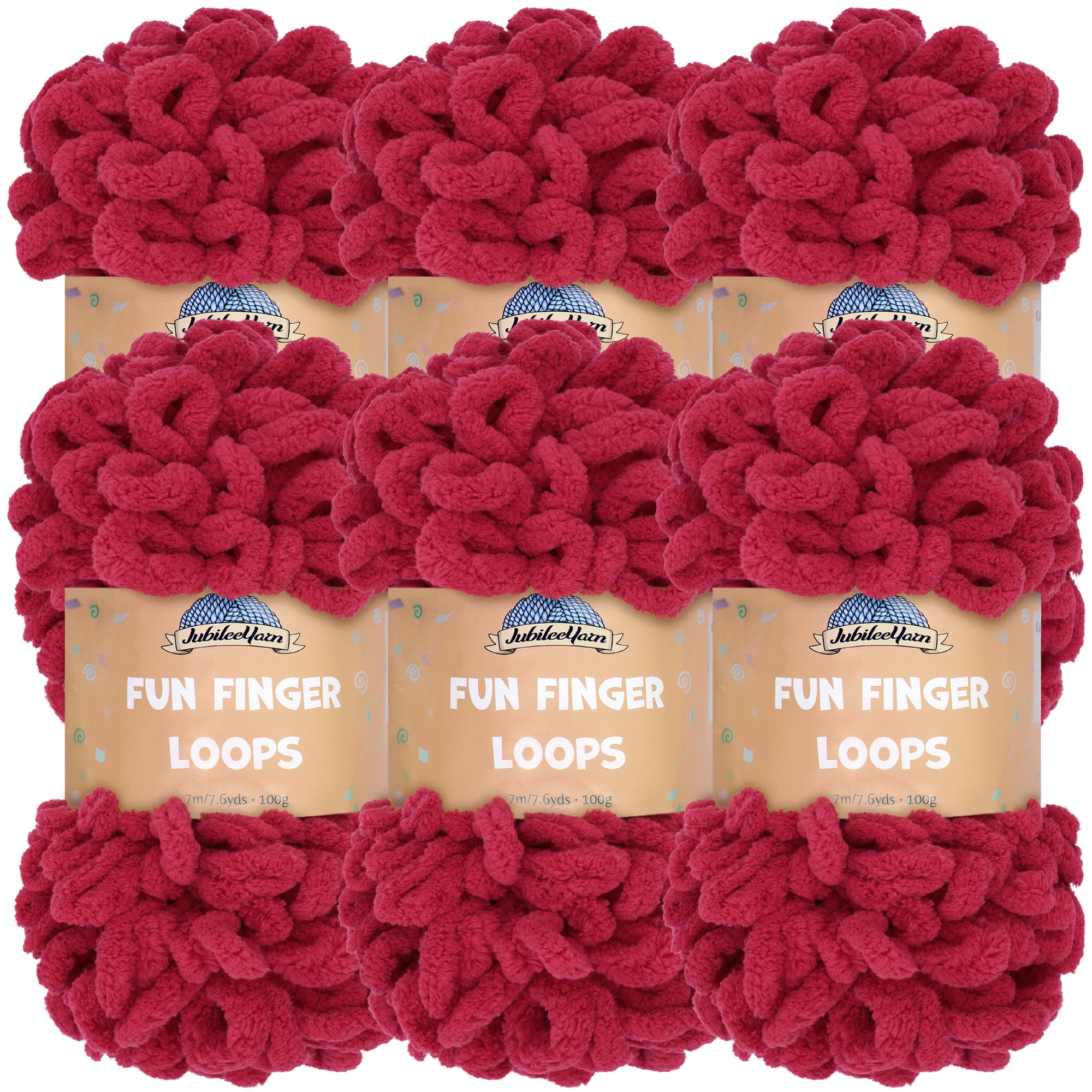 JubileeYarn Fun Finger Loops Yarn - Polyester Jumbo Loop Yarn - 100g ...