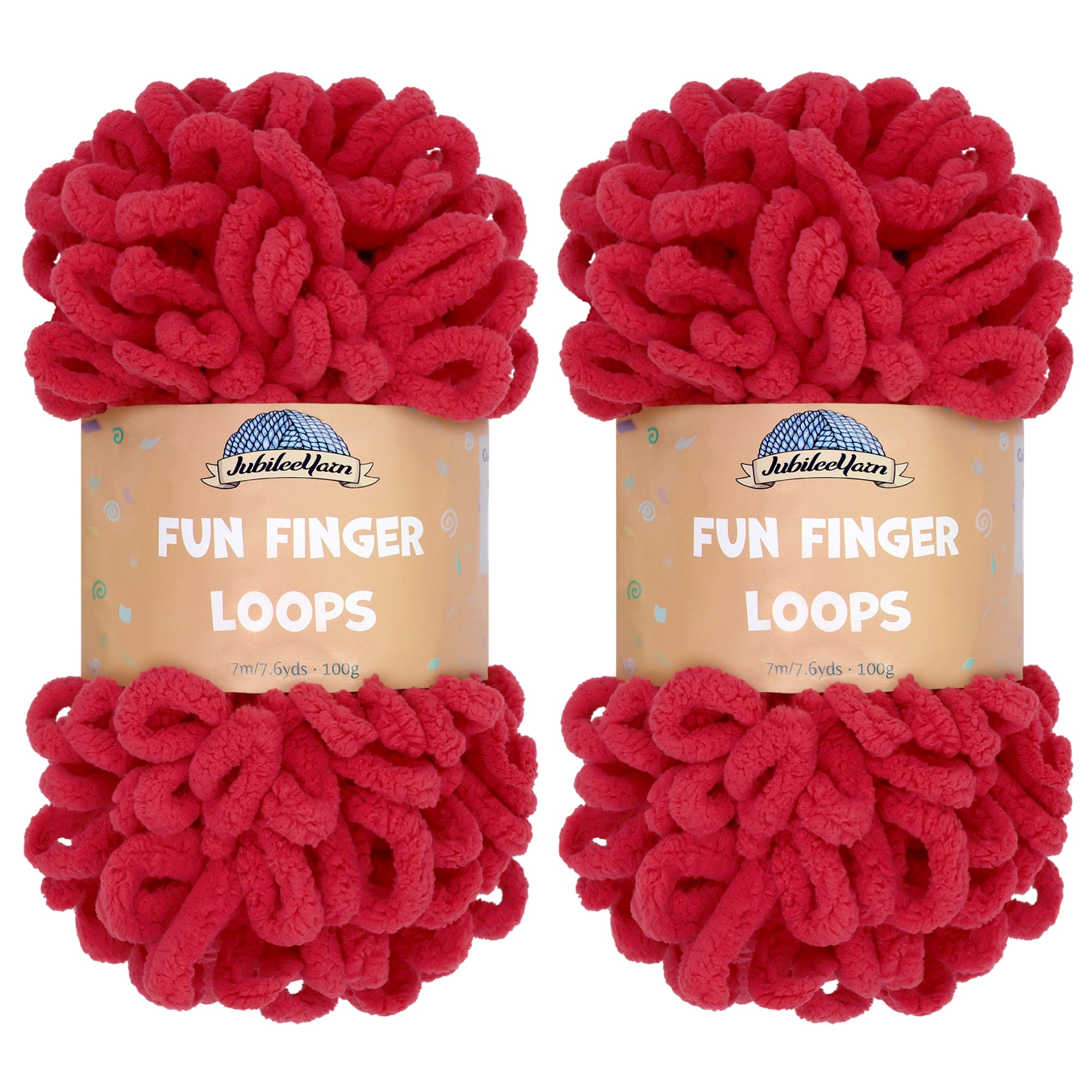 JubileeYarn Fun Finger Loops Yarn - Jumbo Polyester - 100g/Skein ...