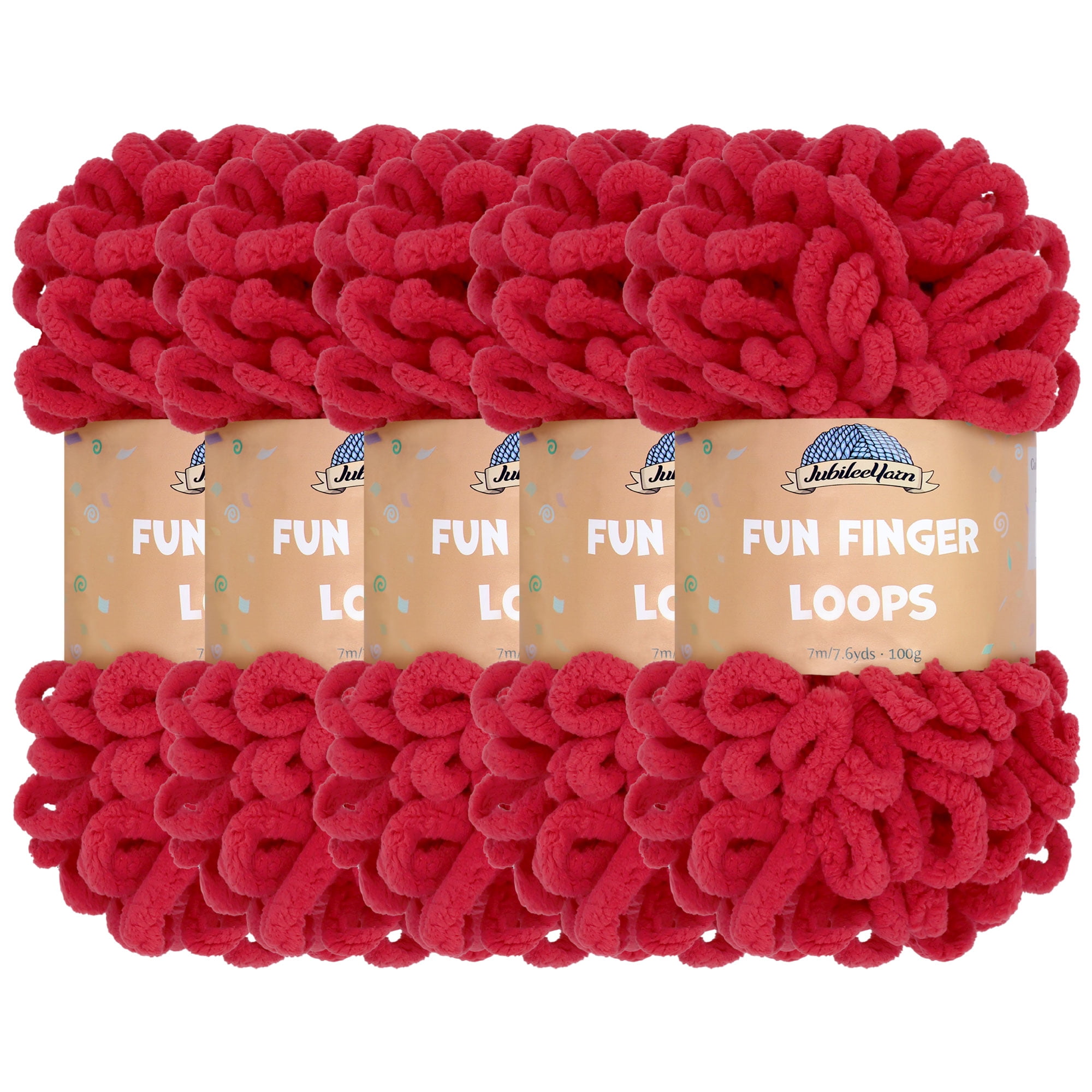 JubileeYarn Fun Finger Loops Yarn - Jumbo Polyester - 100g/Skein ...