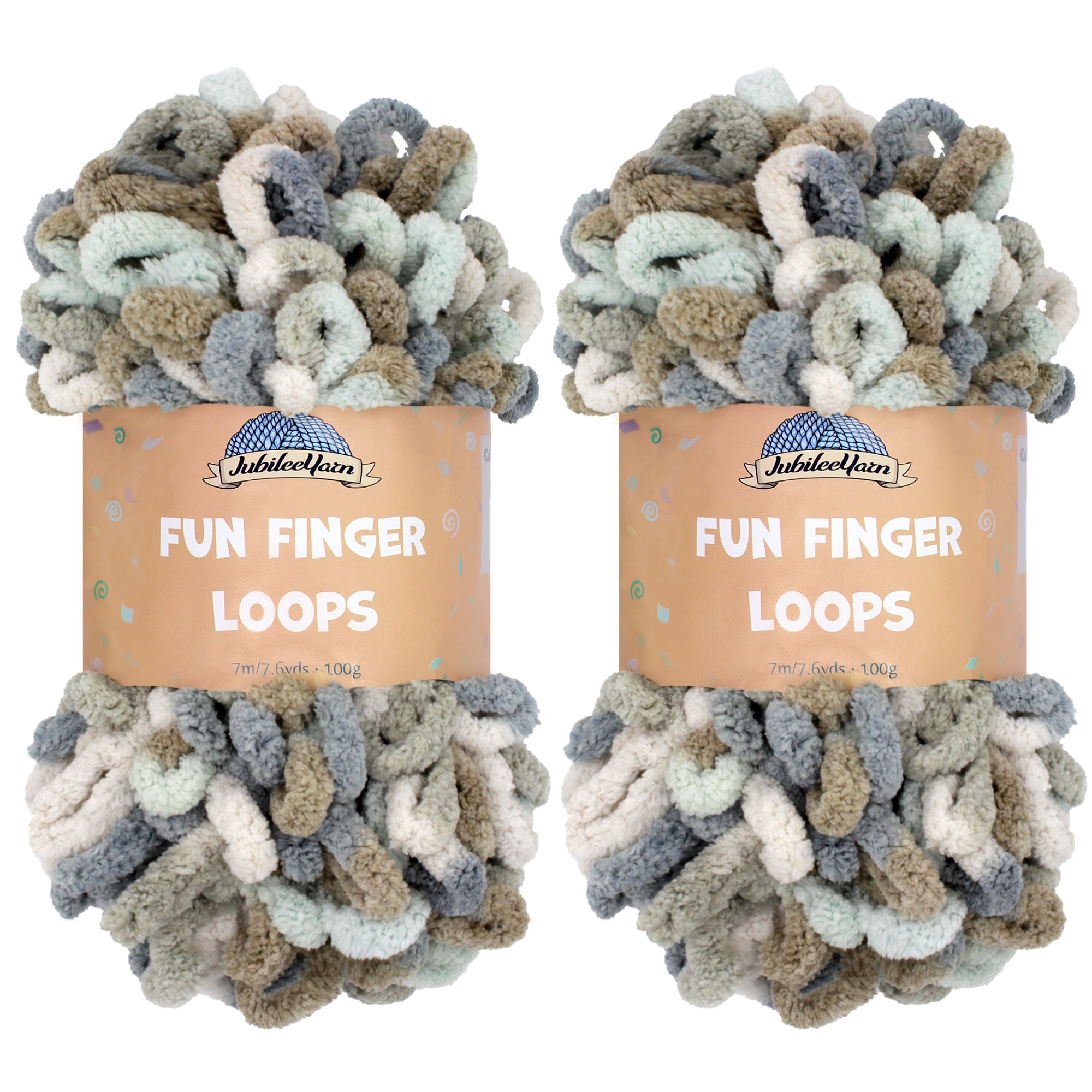JubileeYarn Fun Finger Loops Yarn - Jumbo Polyester - 100g/Skein ...