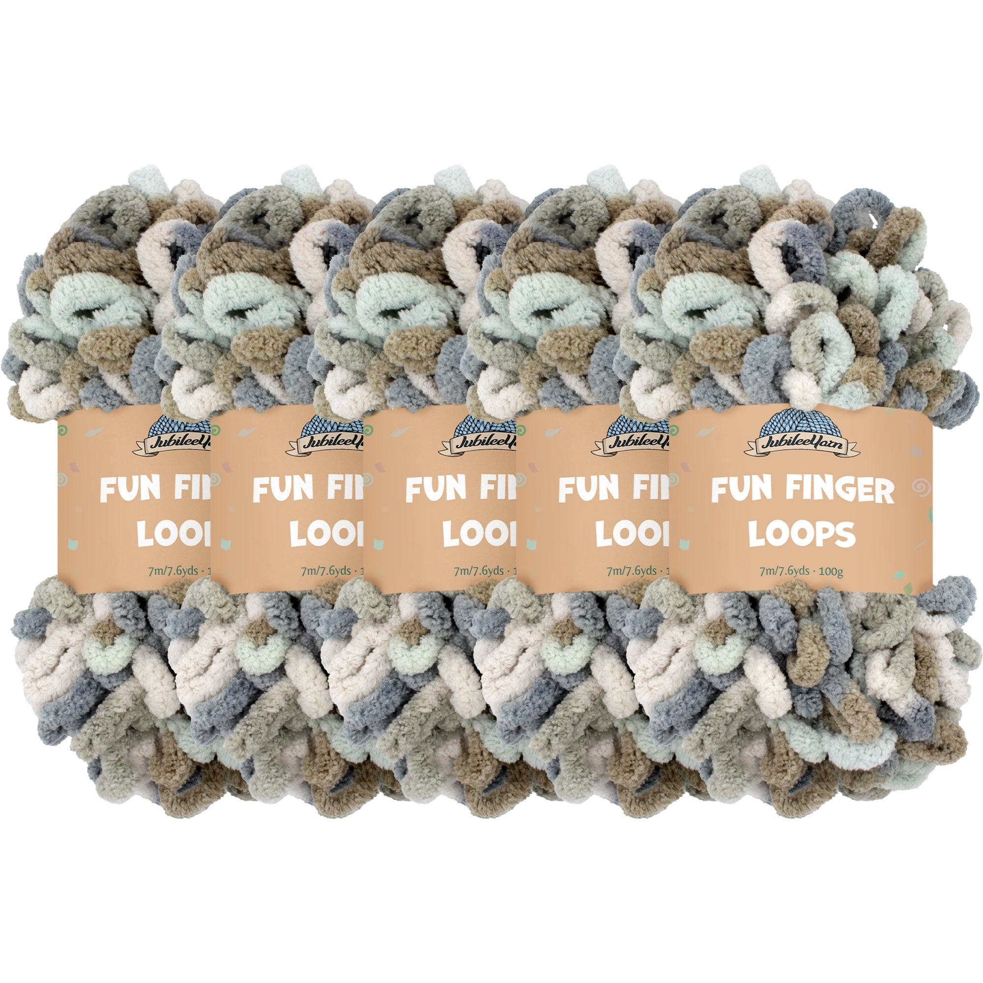 JubileeYarn Fun Finger Loops Yarn - Jumbo Polyester - 100g/Skein ...
