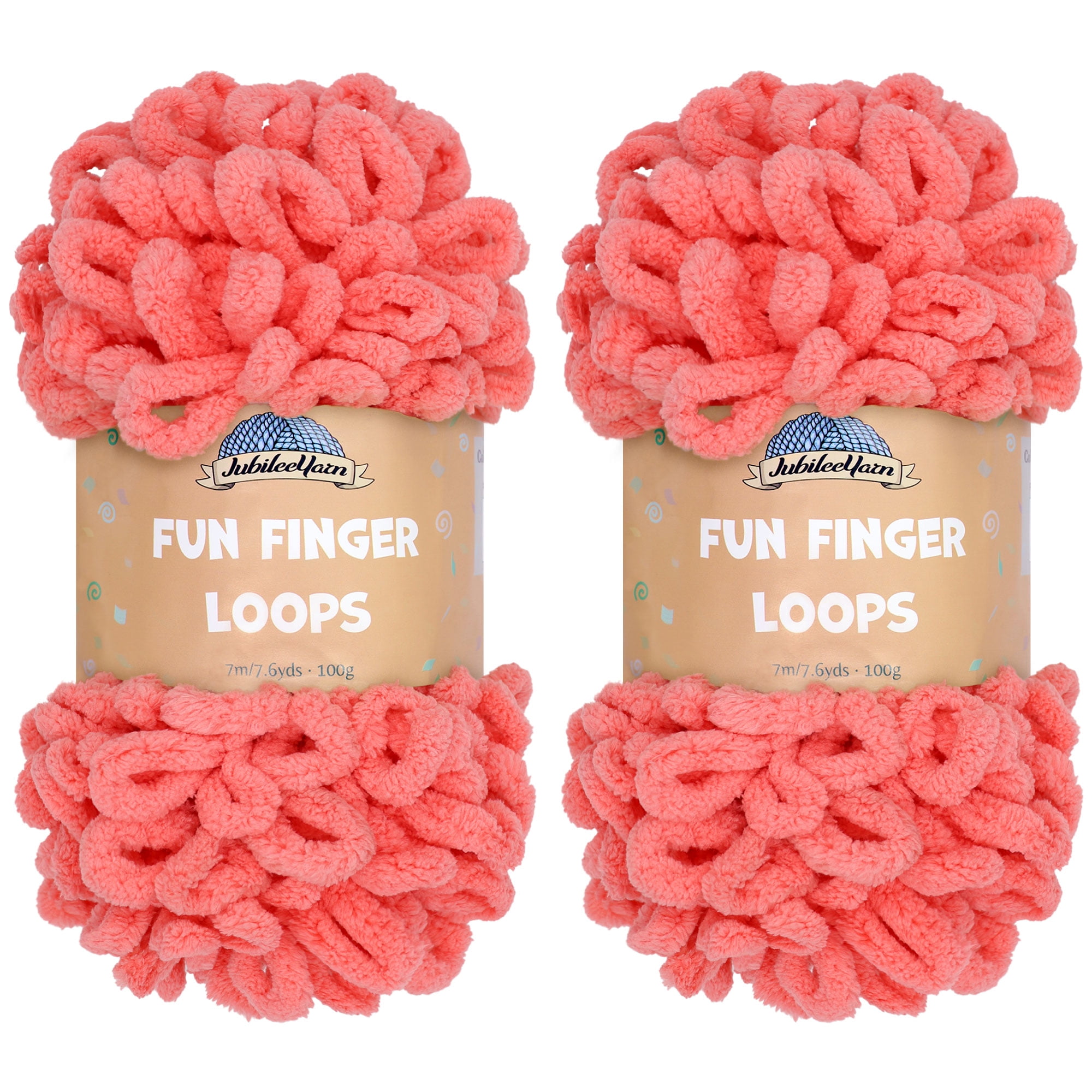 JubileeYarn Fun Finger Loops Yarn - Jumbo Polyester - 100g/Skein ...