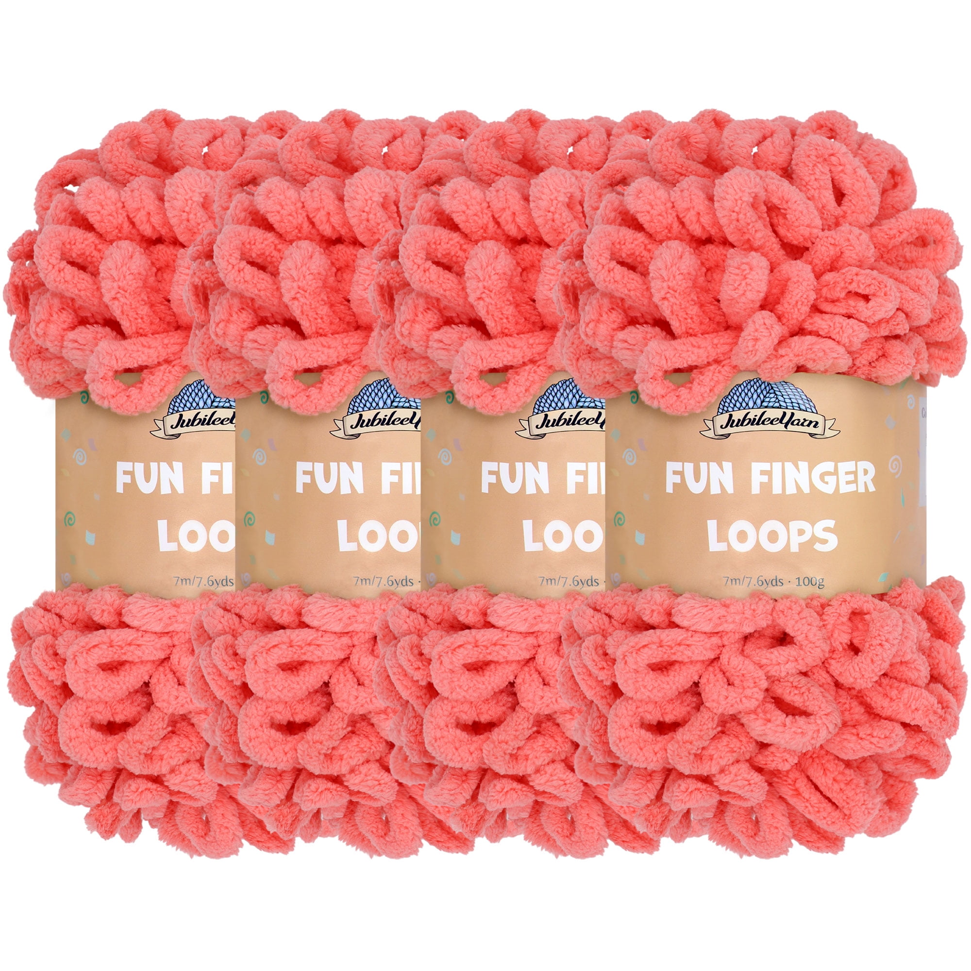 JubileeYarn Fun Finger Loops Yarn - Jumbo Polyester - 100g/Skein ...