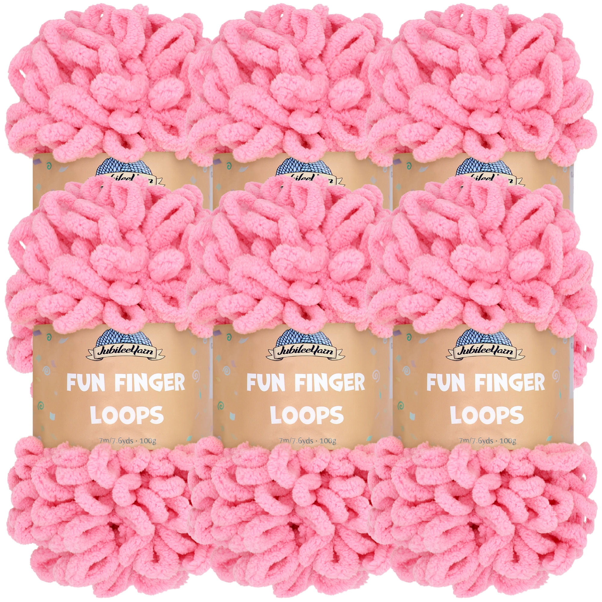 JubileeYarn Fun Finger Loops Yarn - Jumbo Polyester - 100g/Skein ...