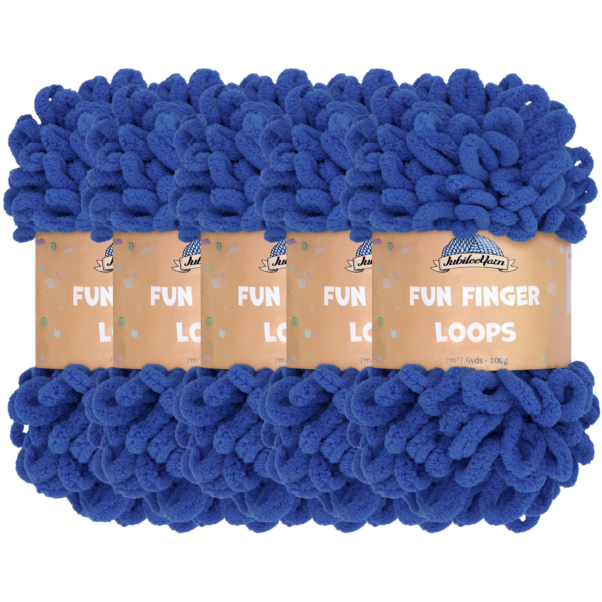 JubileeYarn Fun Finger Loops Yarn - Jumbo Polyester - 100g/Skein ...
