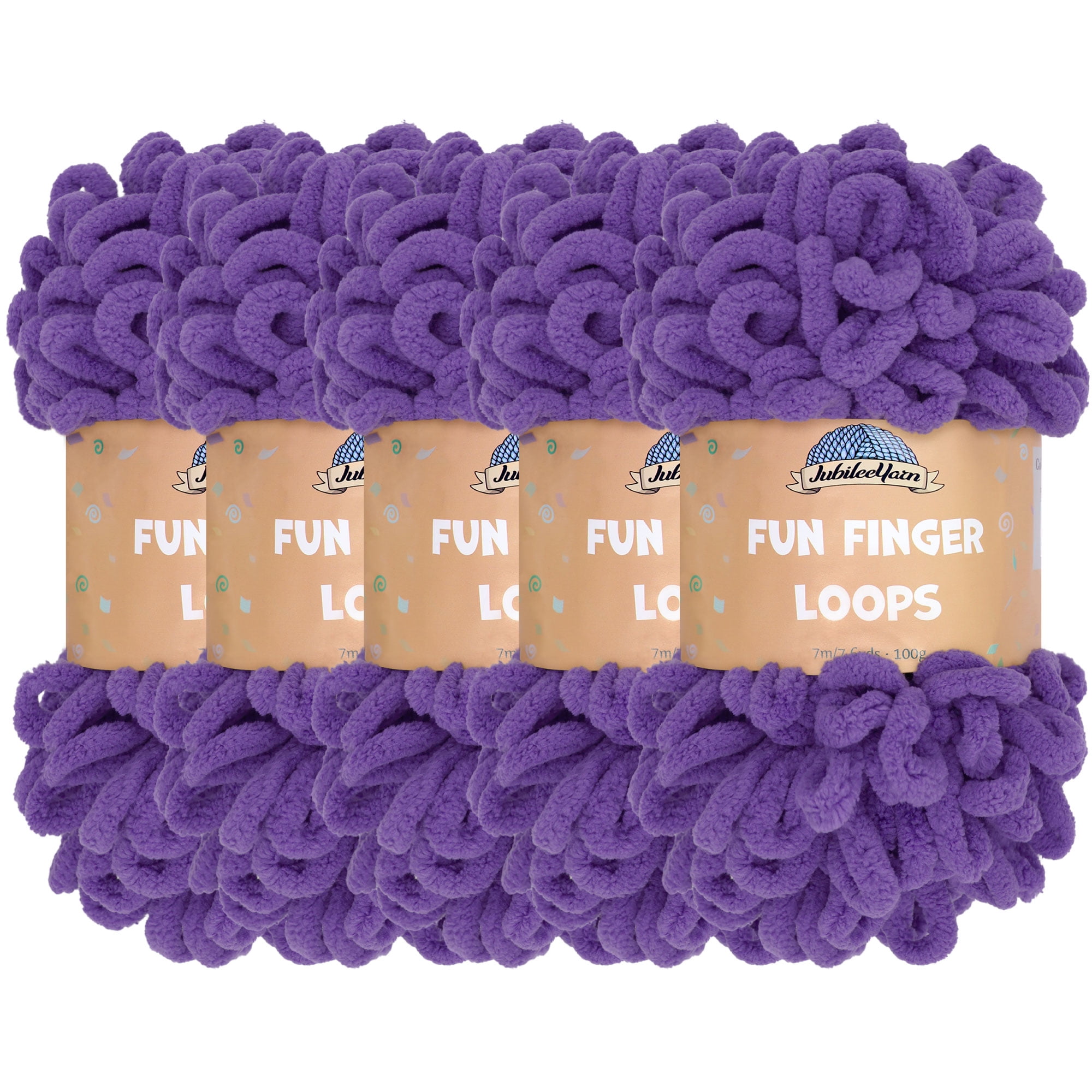 JubileeYarn Fun Finger Loops Yarn - Jumbo Polyester - 100g/Skein ...