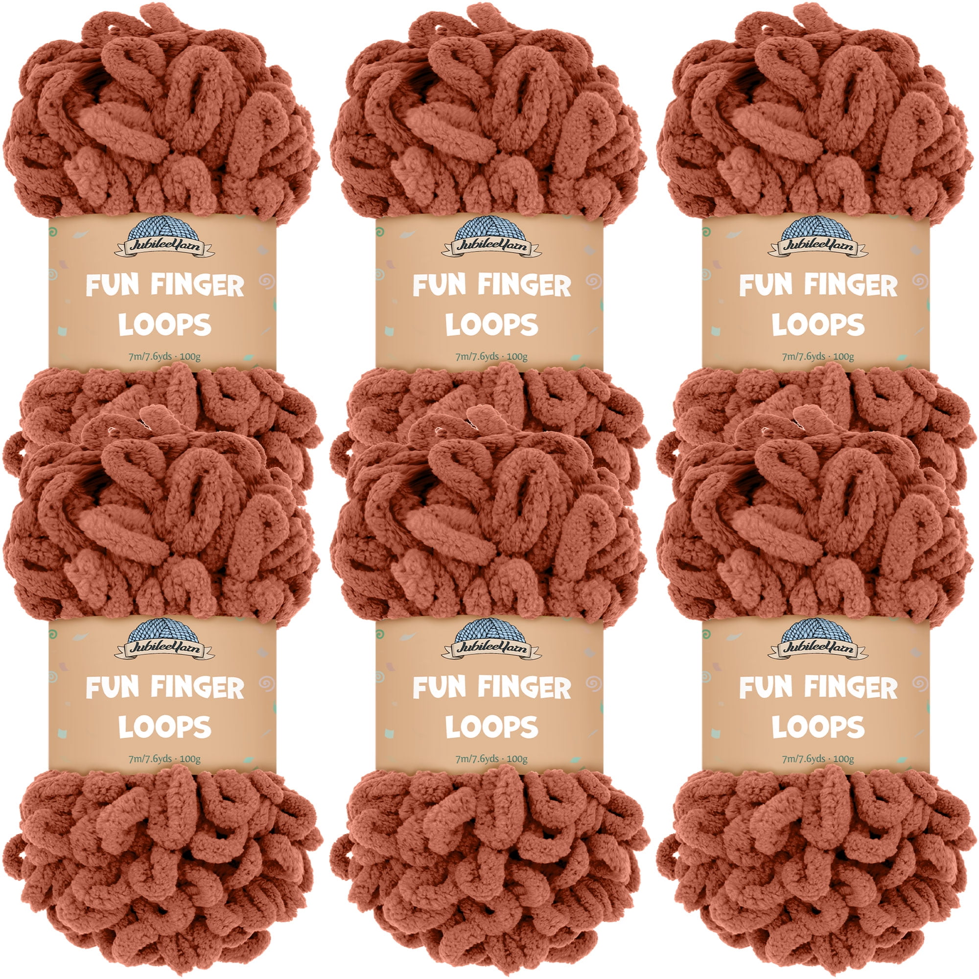 JubileeYarn Fun Finger Loops Yarn - Jumbo Polyester - 100g/Skein ...