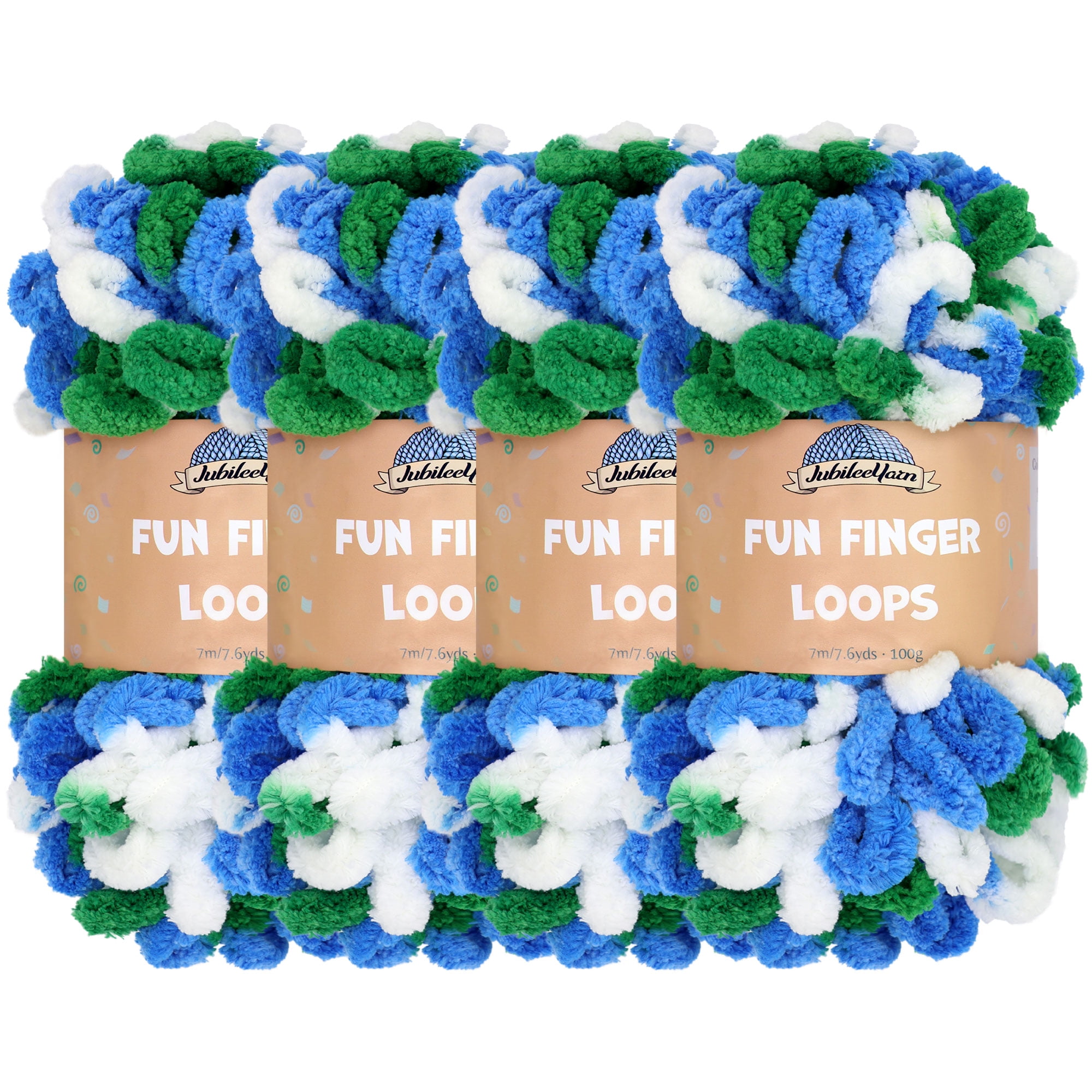 JubileeYarn Fun Finger Loops Yarn - Jumbo Polyester - Team Spirit ...