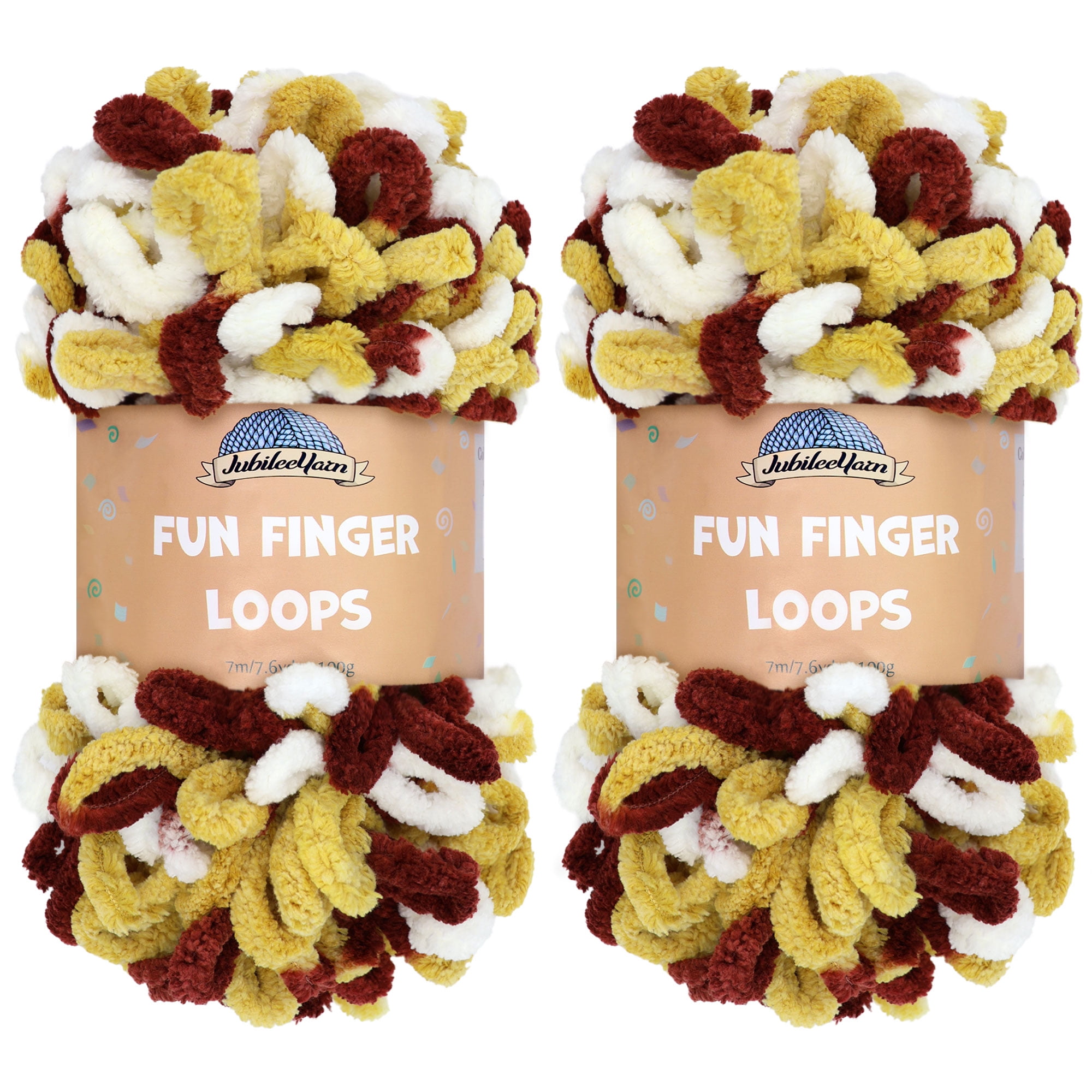 JubileeYarn Fun Finger Loops Yarn - Jumbo Polyester - Team Spirit Colors - 100g/Skein - Maroon ...