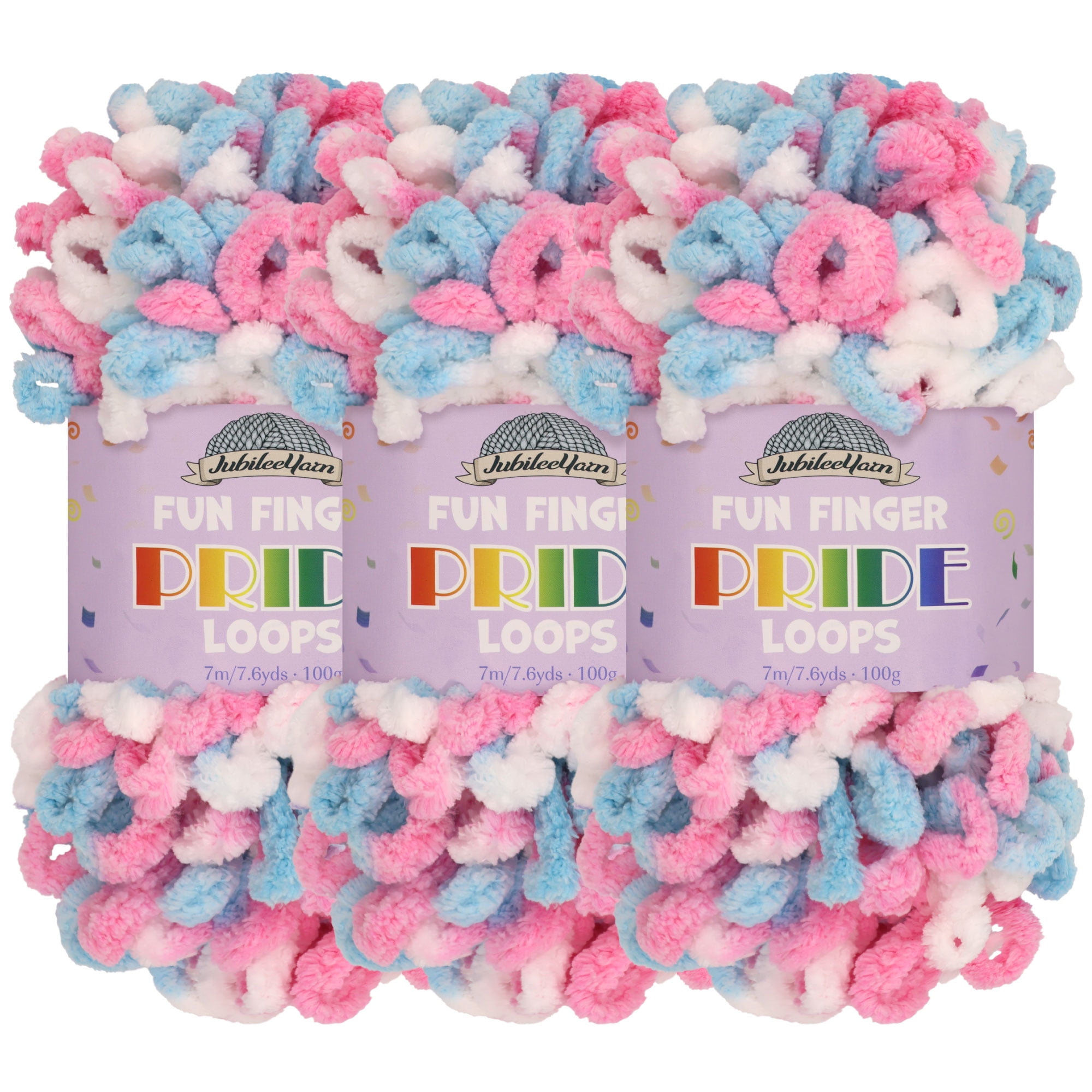 JubileeYarn Fun Finger Pride Loops Yarn - Jumbo Loop Yarn - 100g/Skein ...