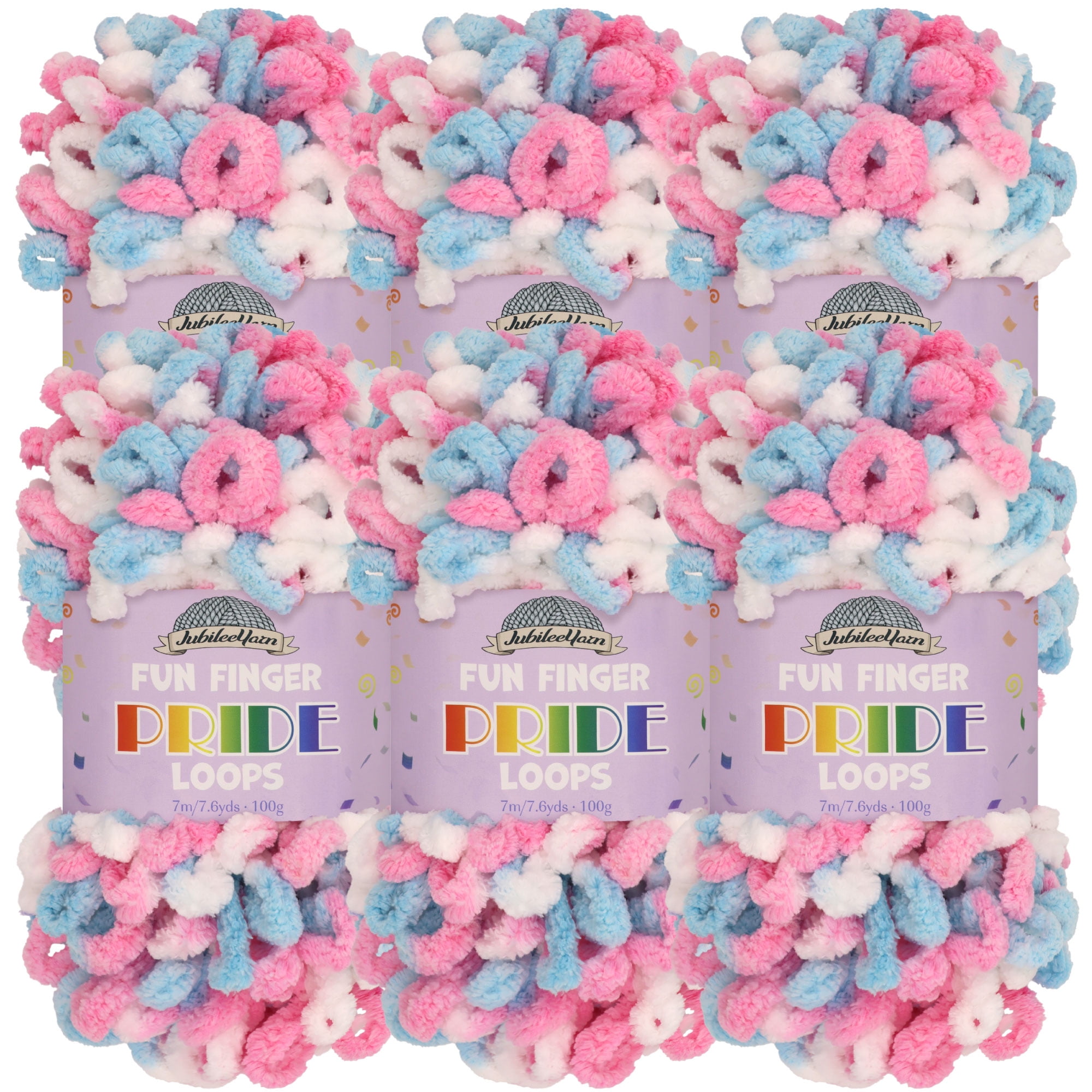 JubileeYarn Fun Finger Pride Loops Yarn - Jumbo Loop Yarn - 100g/Skein ...