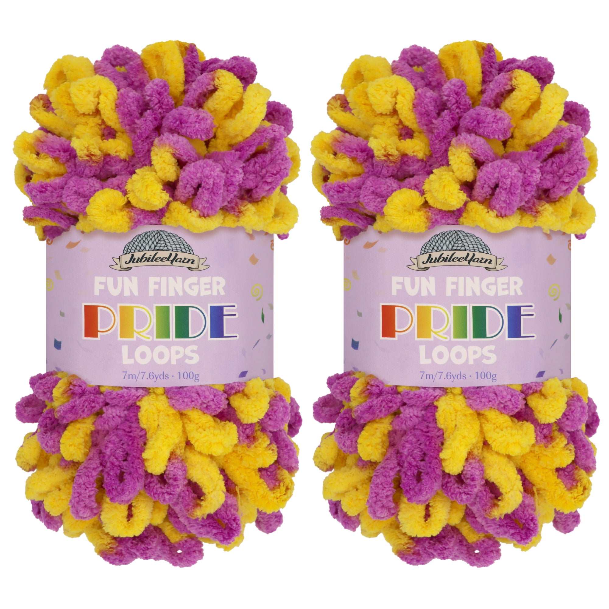 JubileeYarn Fun Finger Pride Loops Yarn - Jumbo Loop Yarn - 100g/Skein ...