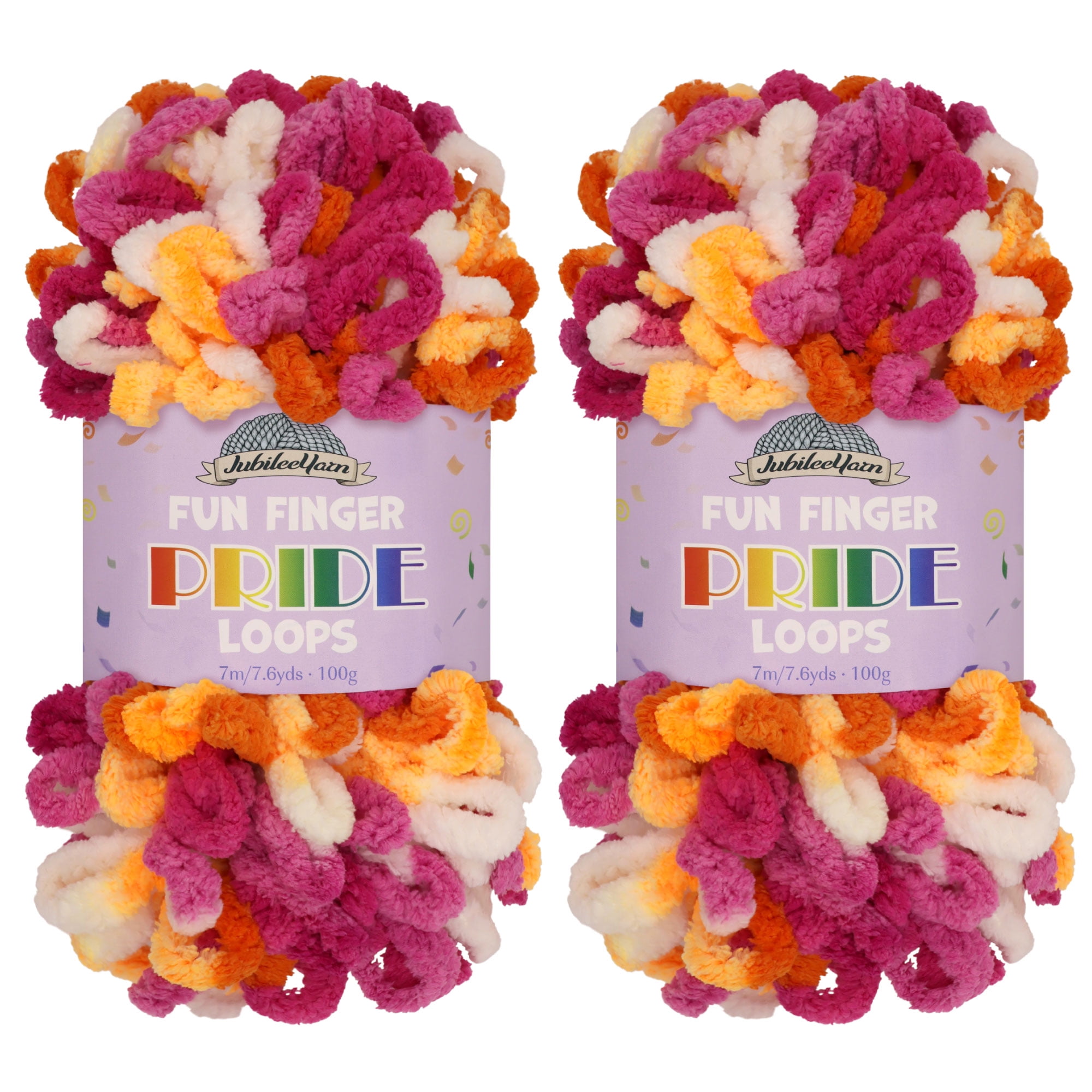 JubileeYarn Fun Finger Pride Loops Yarn - Jumbo Loop Yarn - 100g/Skein ...