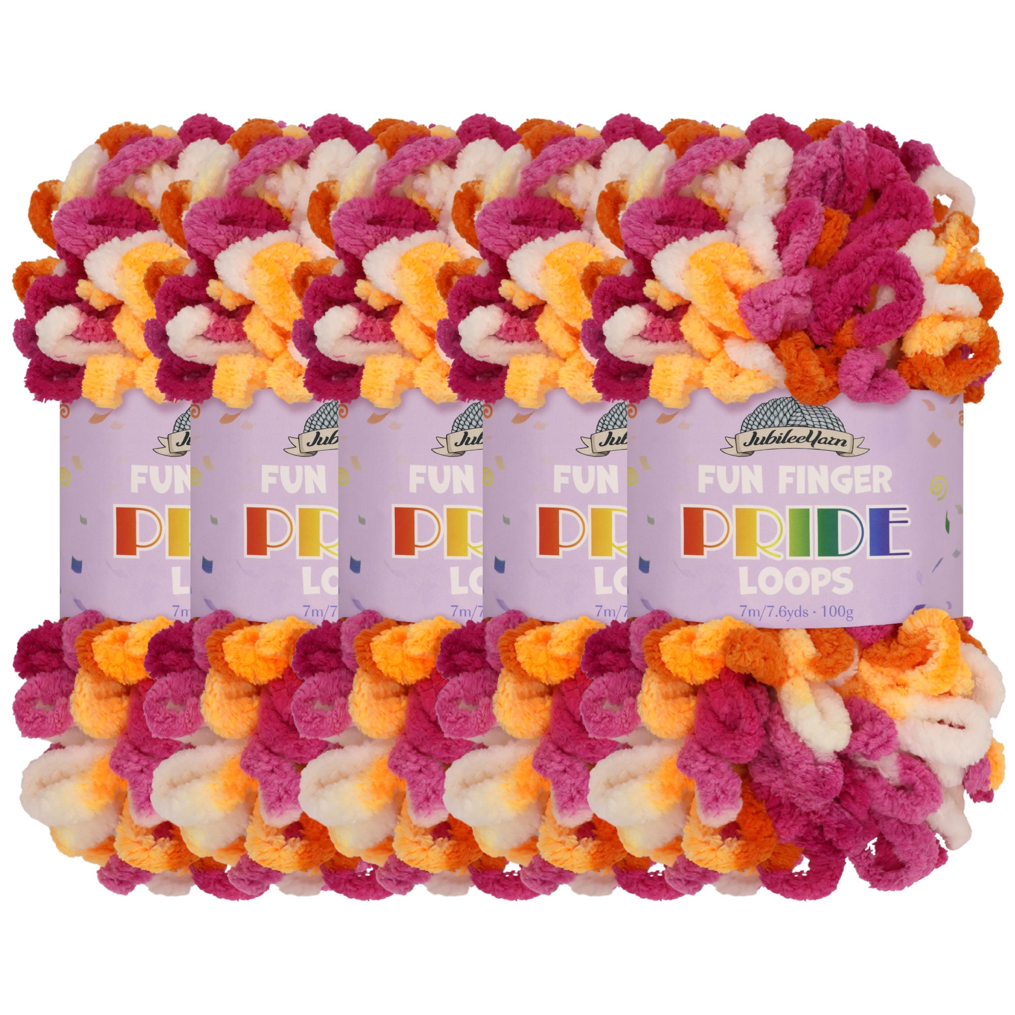 JubileeYarn Fun Finger Pride Loops Yarn - Jumbo Loop Yarn - 100g/Skein ...