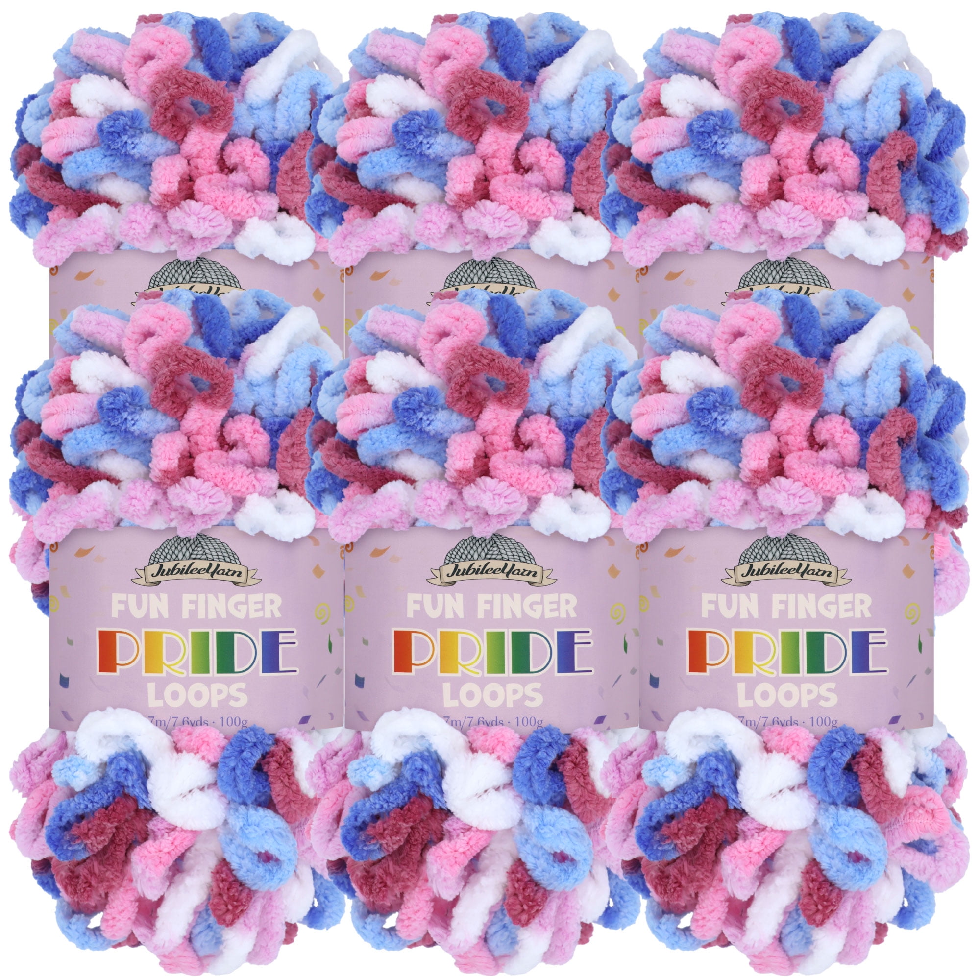 JubileeYarn Fun Finger Pride Loops Yarn - Jumbo Loop Yarn - 100g/Skein ...