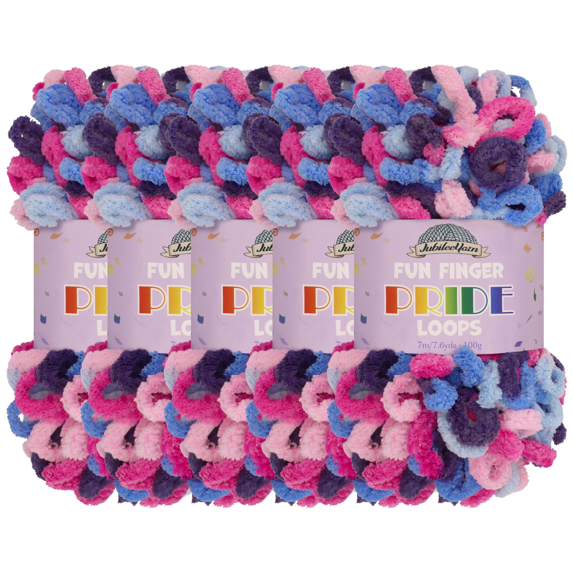 JubileeYarn Fun Finger Pride Loops Yarn - Jumbo Loop Yarn - 100g/Skein ...