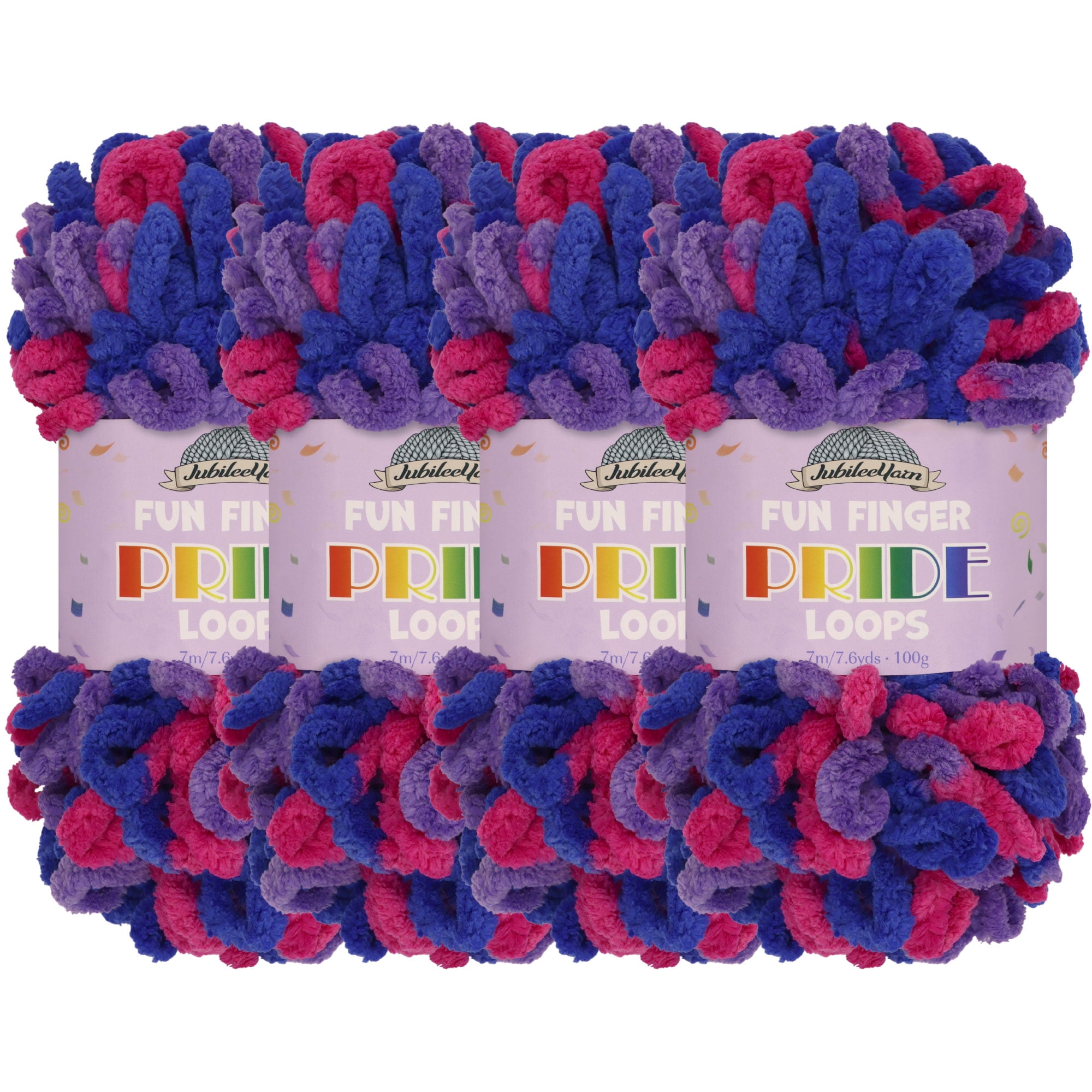 JubileeYarn Fun Finger Pride Loops Yarn - Jumbo Loop Yarn - 100g/Skein ...