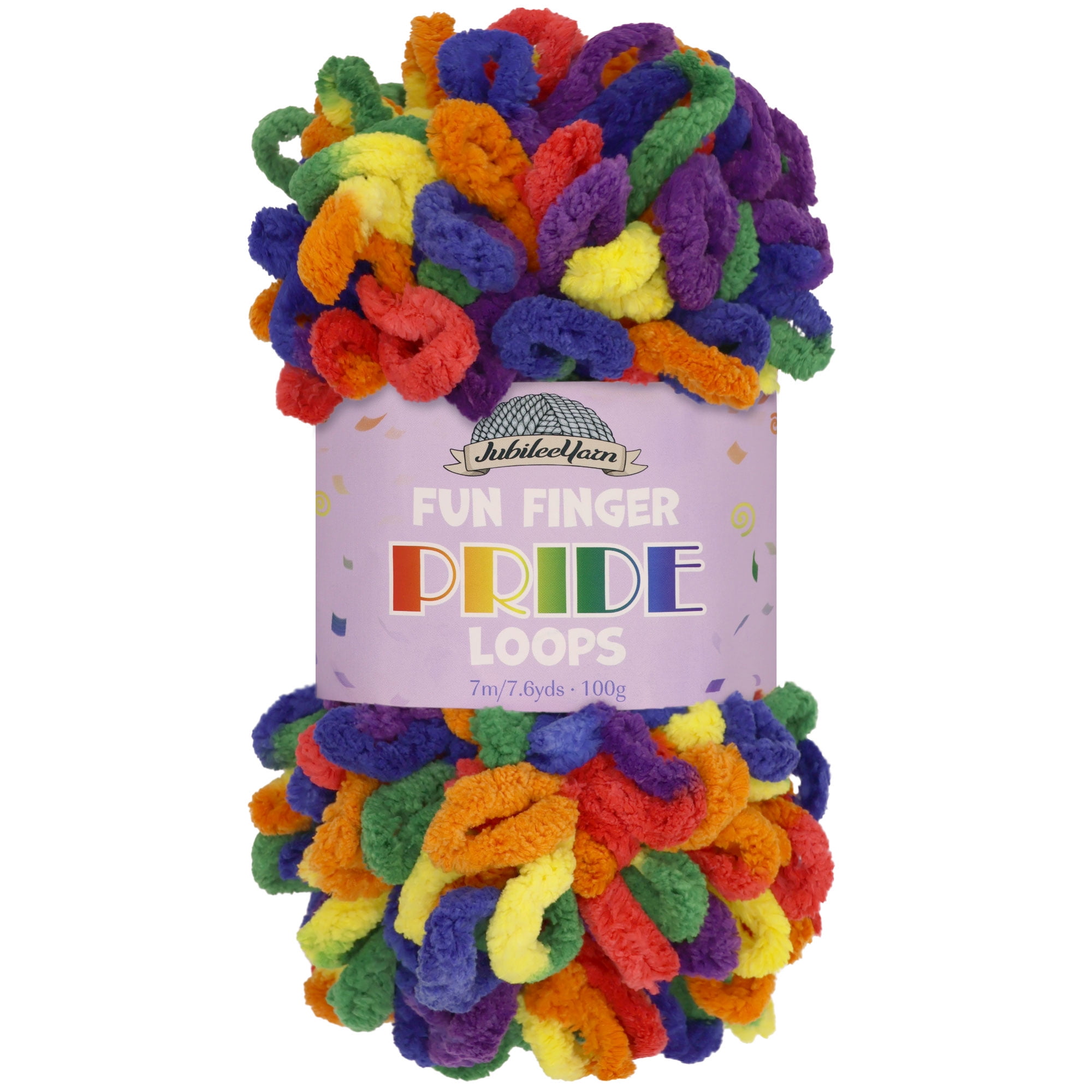 JubileeYarn Fun Finger Pride Loops Yarn - Jumbo Loop Yarn - 100g/Skein - Quasar - 1 Skeins ...