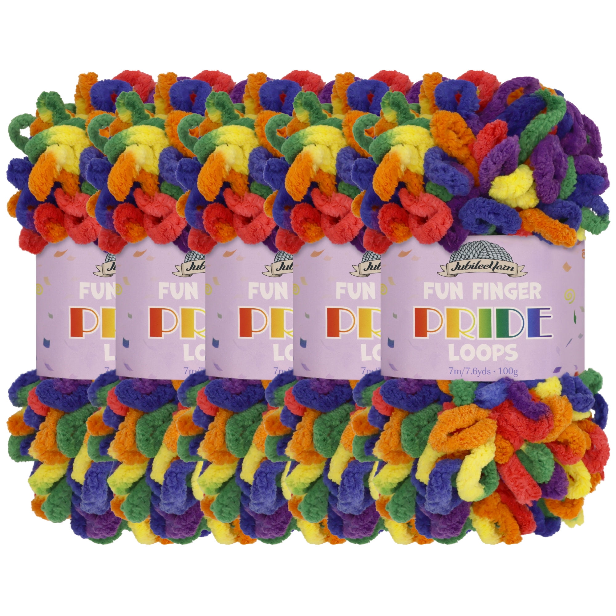 JubileeYarn Fun Finger Pride Loops Yarn - Jumbo Loop Yarn - 100g/Skein ...