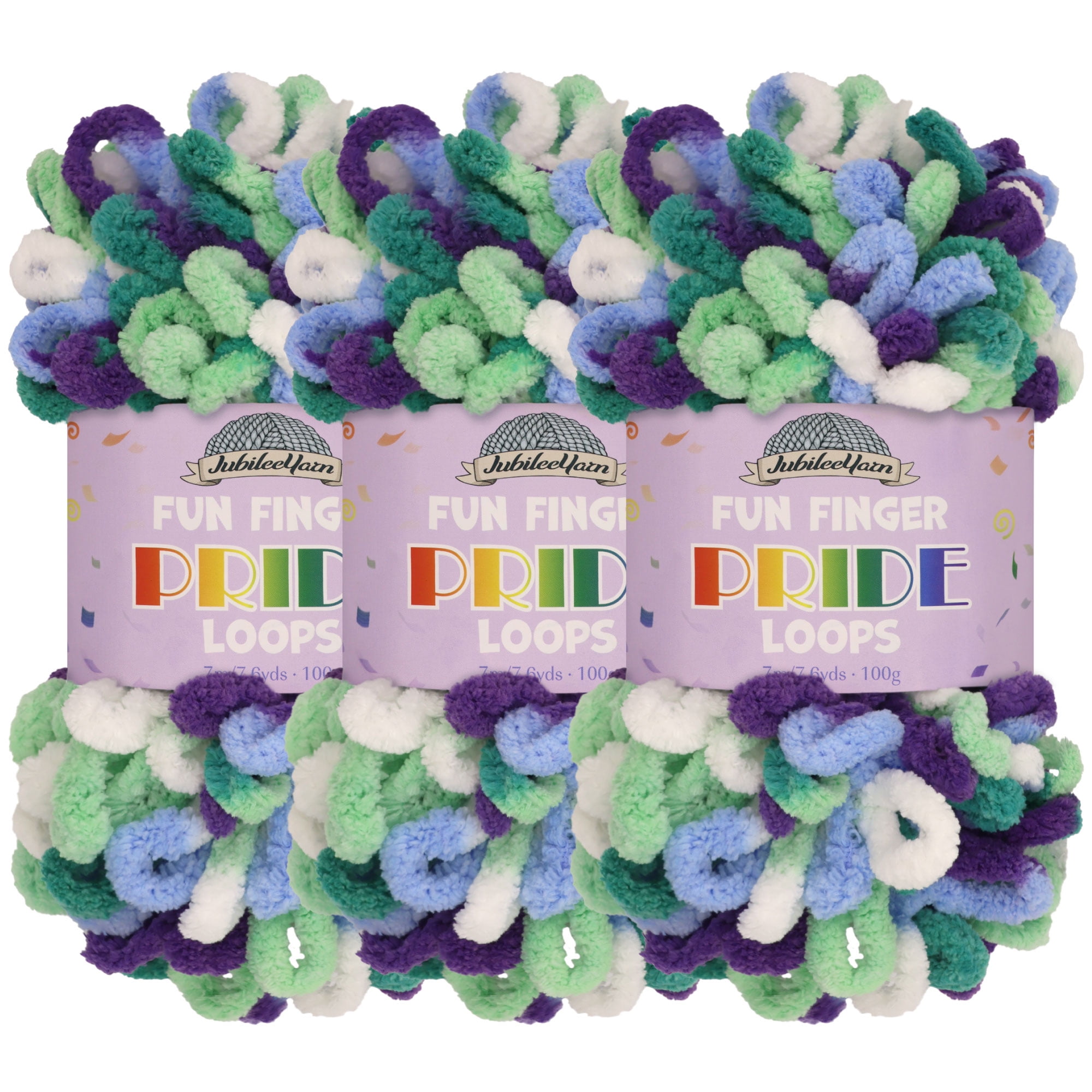 JubileeYarn Fun Finger Pride Loops Yarn - Jumbo Loop Yarn - 100g/Skein ...