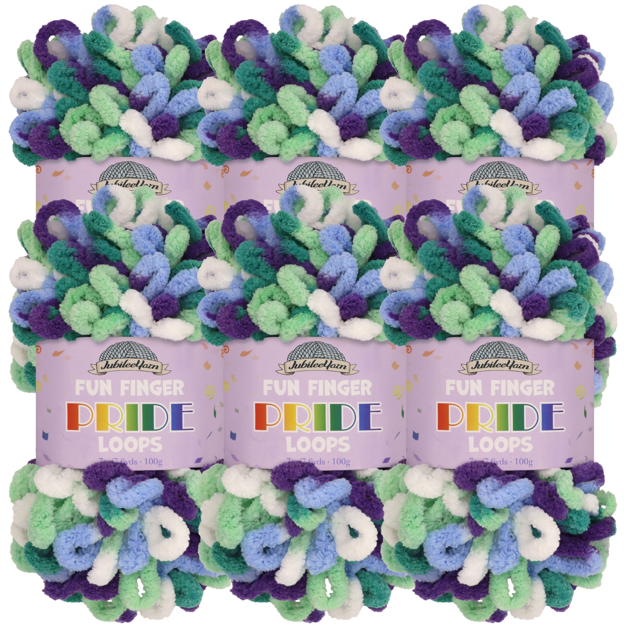JubileeYarn Fun Finger Pride Loops Yarn - Jumbo Loop Yarn - 100g/Skein ...