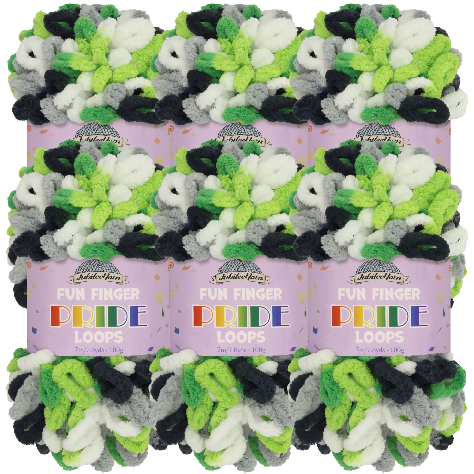JubileeYarn Fun Finger Pride Loops Yarn - Jumbo Loop Yarn - 100g/Skein ...