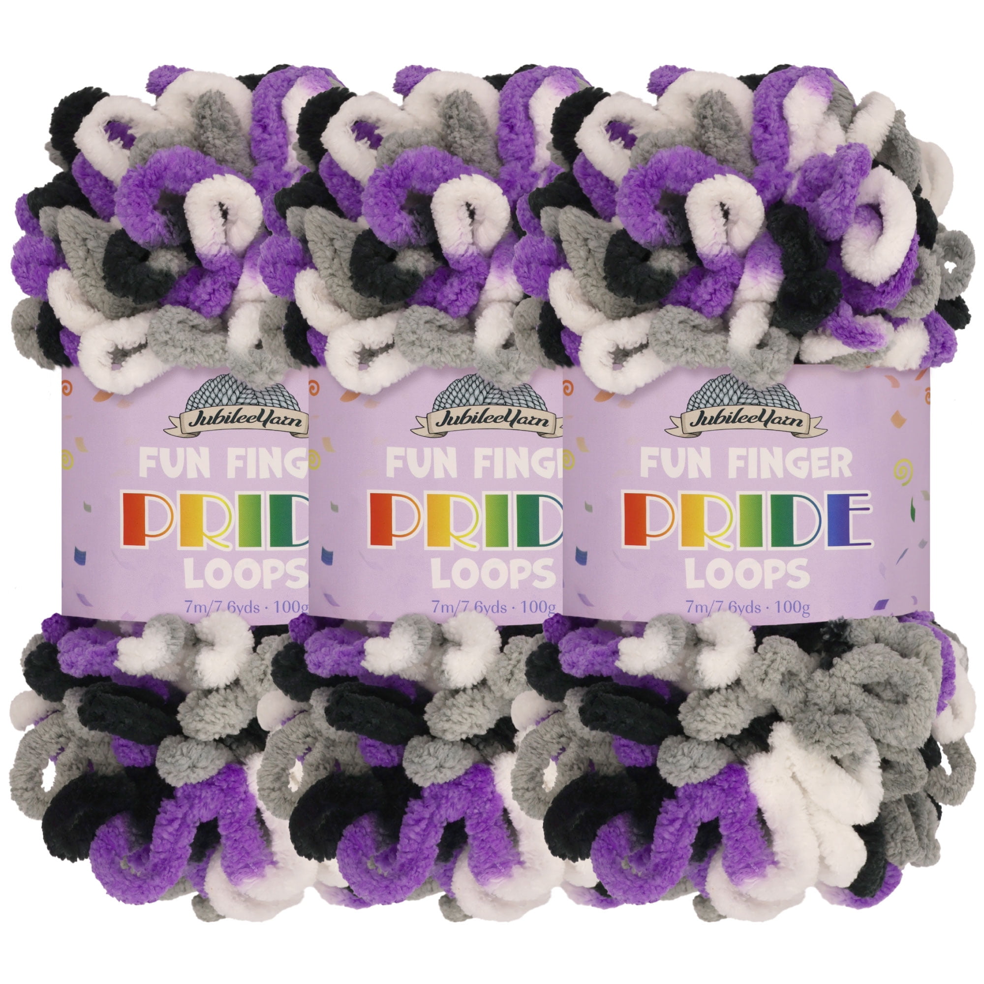 JubileeYarn Fun Finger Pride Loops Yarn - Jumbo Loop Yarn - 100g/Skein ...