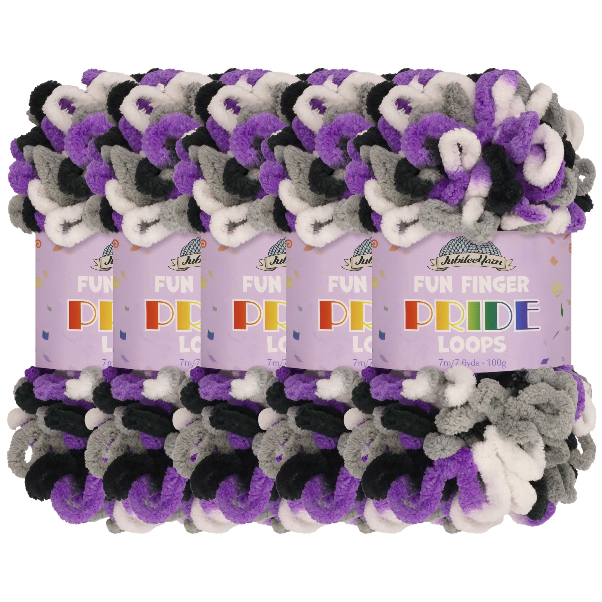 JubileeYarn Fun Finger Pride Loops Yarn - Jumbo Loop Yarn - 100g/Skein ...