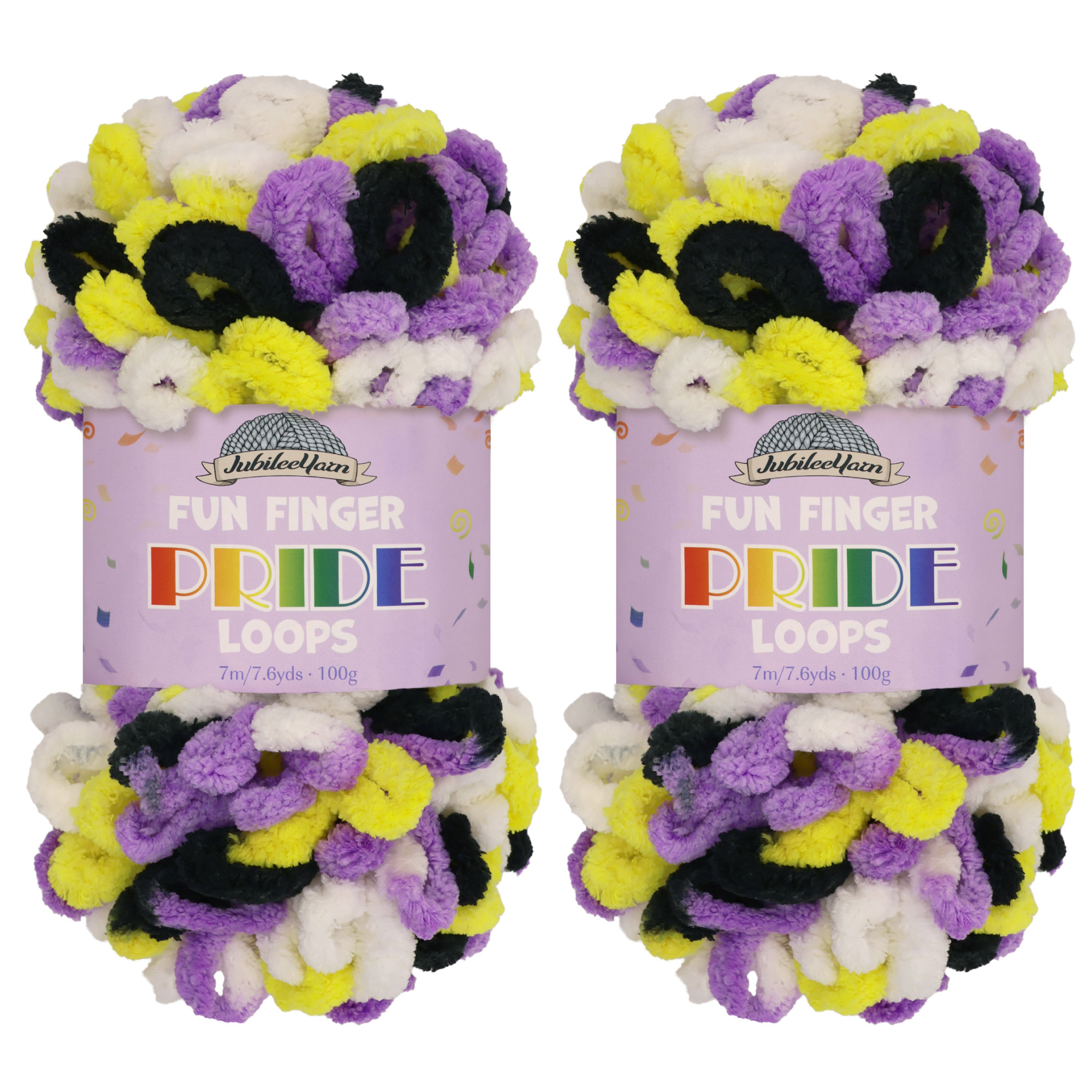 JubileeYarn Fun Finger Pride Loops Yarn - Jumbo Loop Yarn - 100g/Skein ...