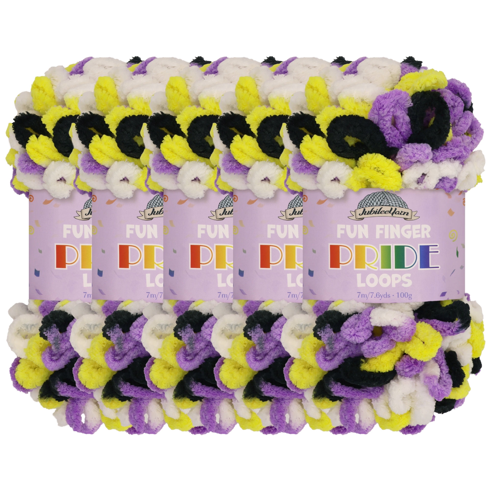 JubileeYarn Fun Finger Pride Loops Yarn - Jumbo Loop Yarn - 100g/Skein ...