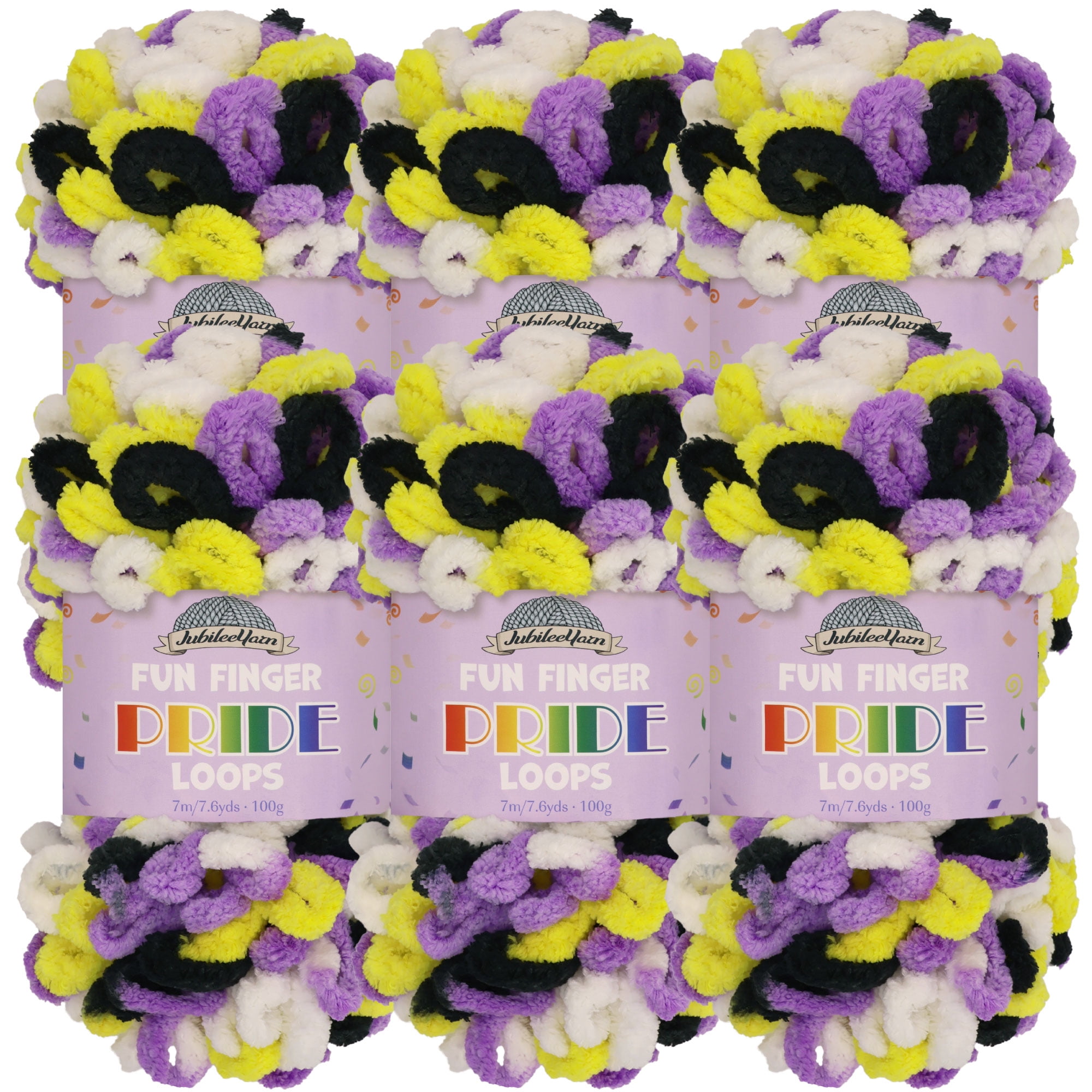 JubileeYarn Fun Finger Pride Loops Yarn - Jumbo Loop Yarn - 100g/Skein ...