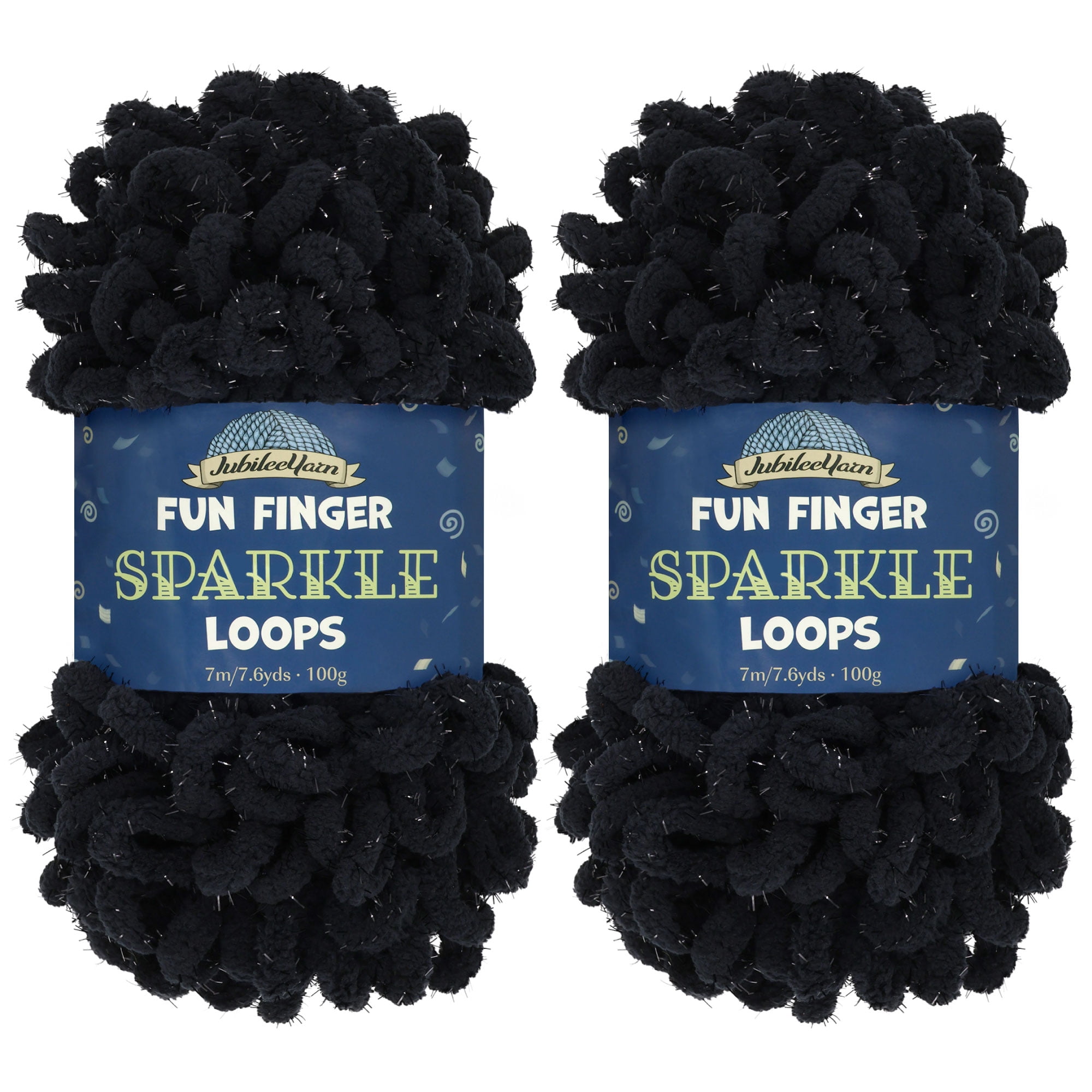 JubileeYarn Fun Finger Sparkle Loops Yarn - Polyester Jumbo Loop Yarn ...