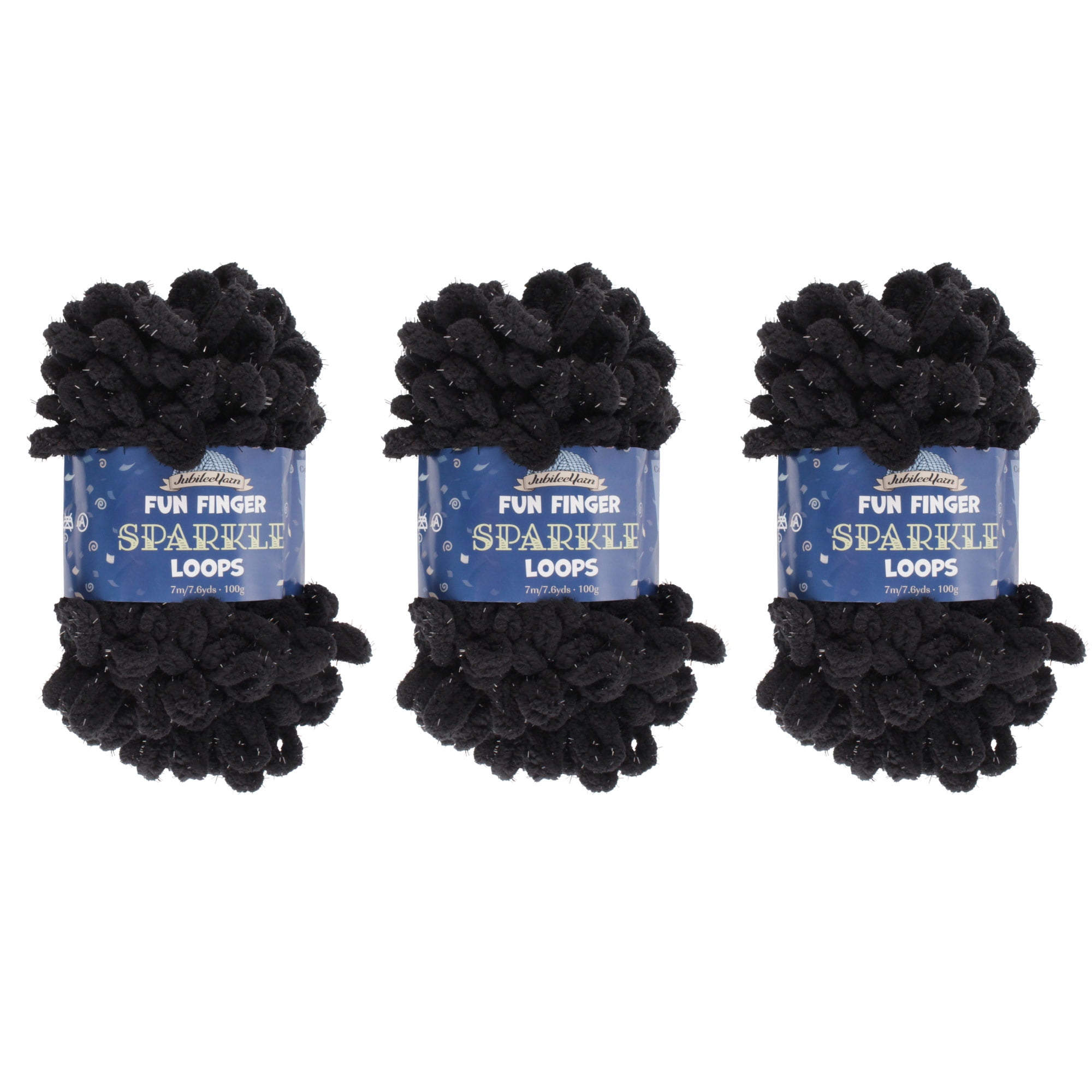 JubileeYarn Fun Finger Sparkle Loops Yarn - Polyester Jumbo Loop Yarn ...