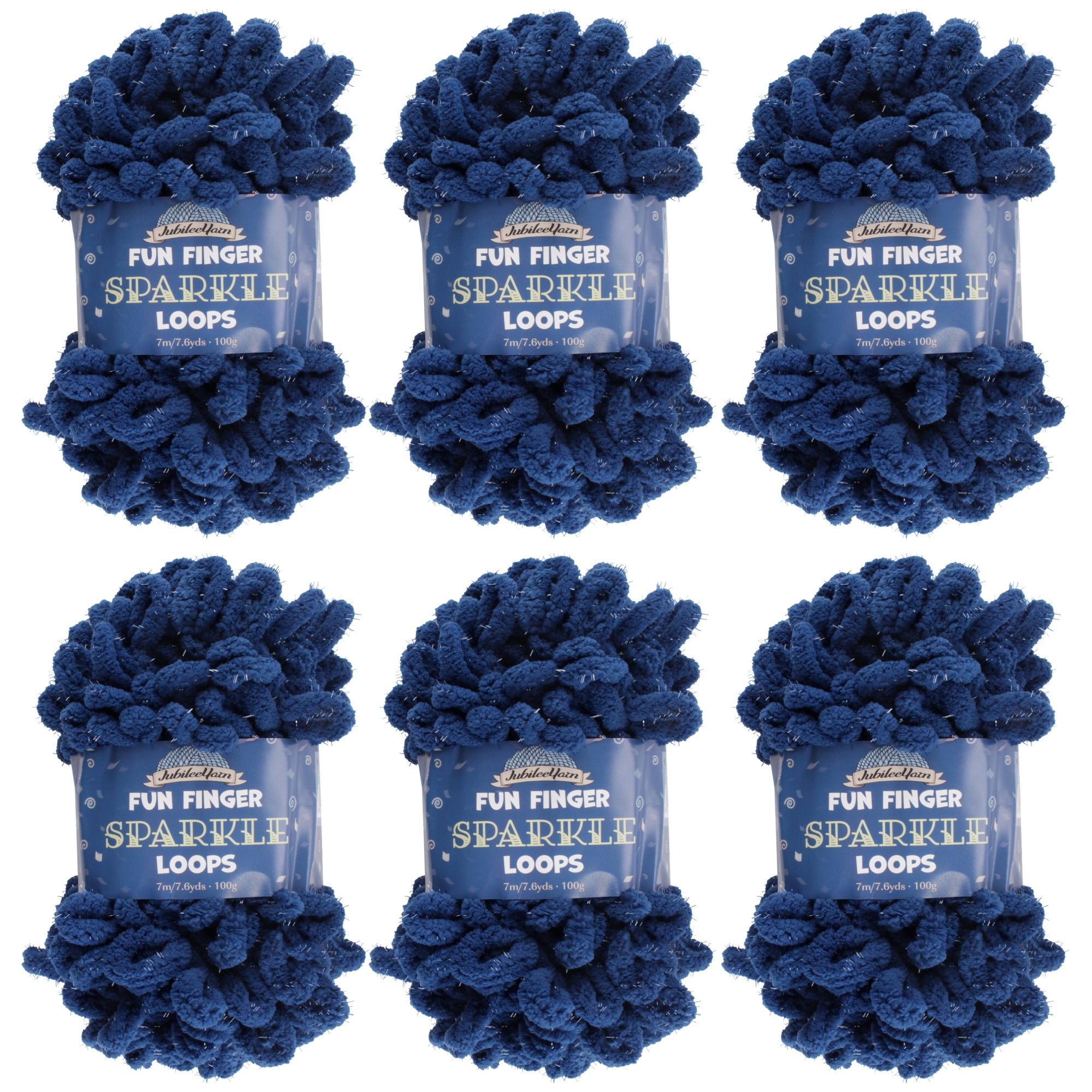 JubileeYarn Fun Finger Sparkle Loops Yarn - Polyester Jumbo Loop Yarn ...