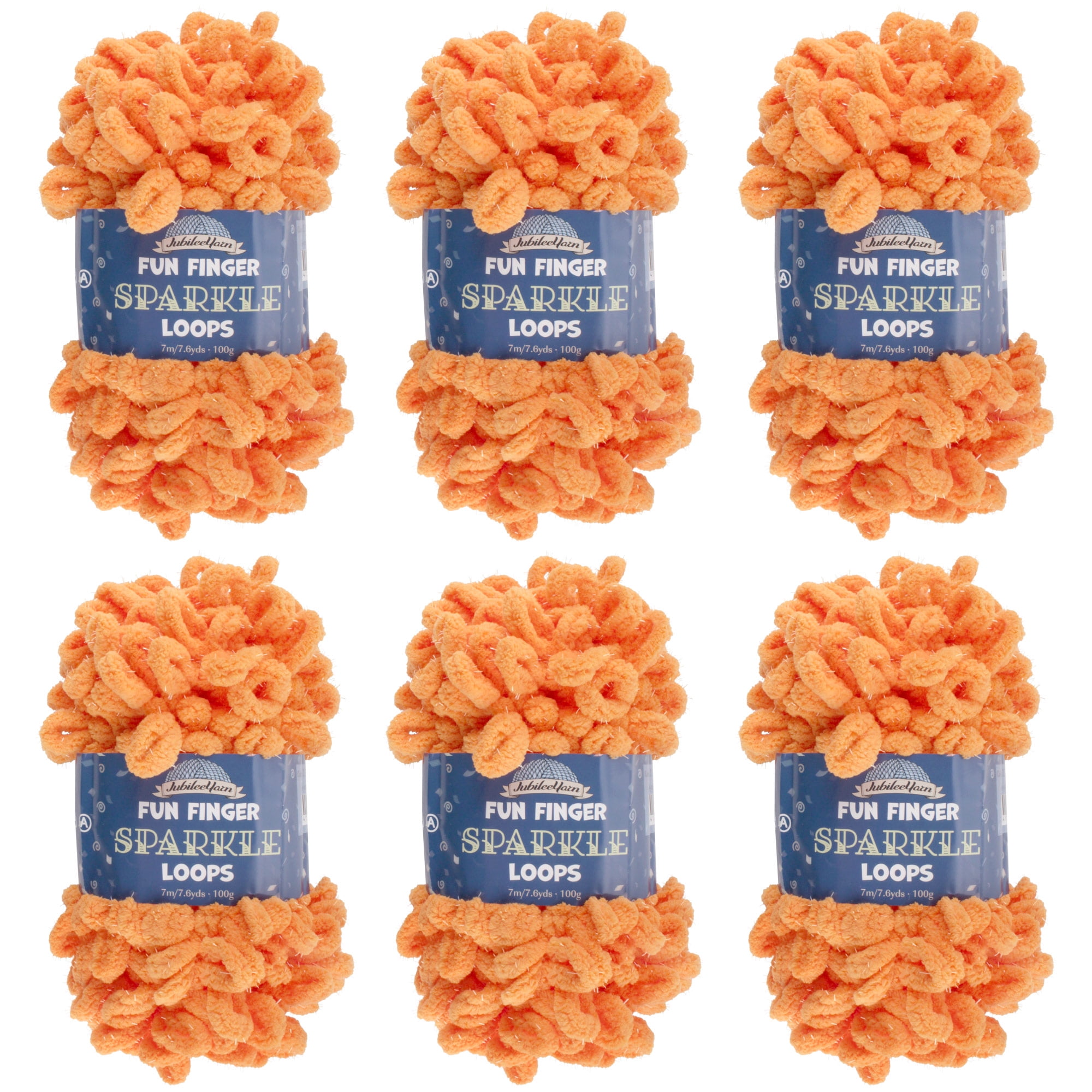 JubileeYarn Fun Finger Sparkle Loops Yarn - Polyester Jumbo Loop Yarn ...