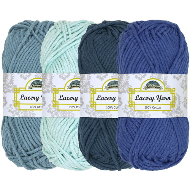 JubileeYarn Lacery Yarn - Chunky Cotton - 100g/Skein - Shades of Blue ...