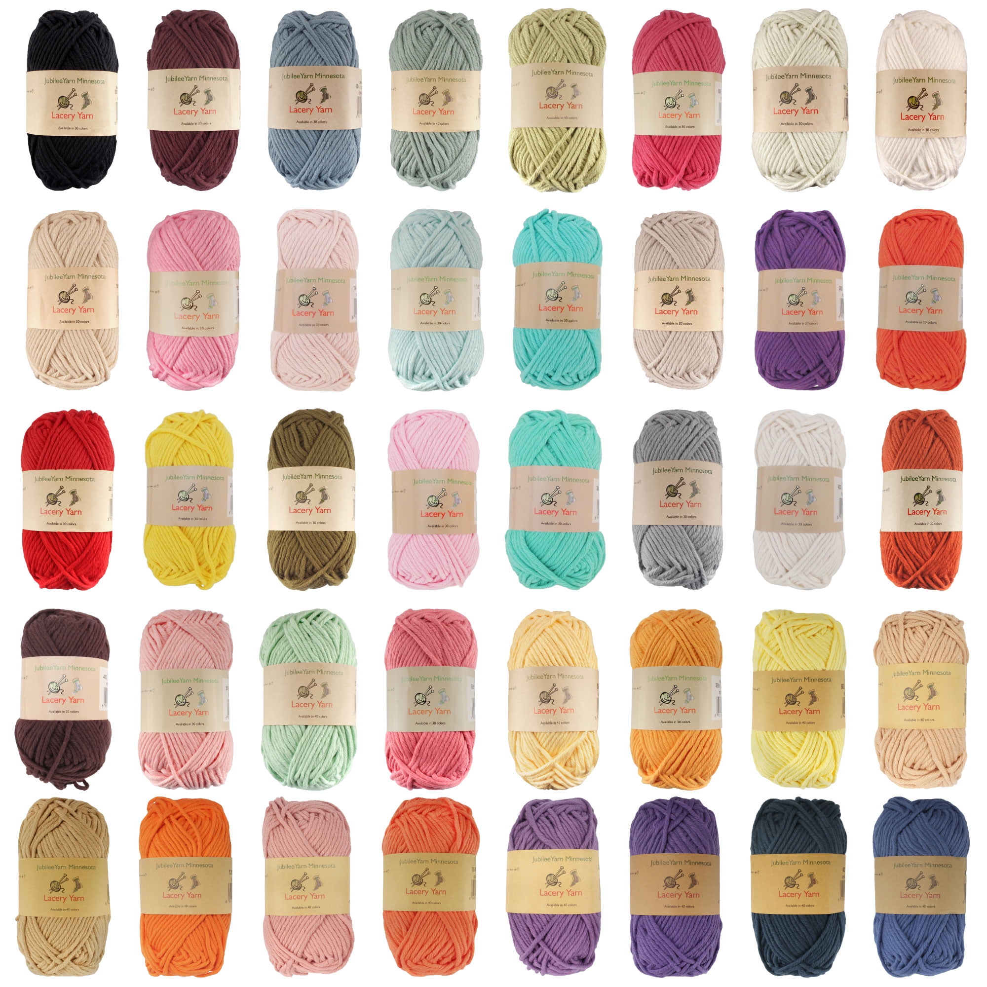 JubileeYarn Lacery Yarn - Chunky Cotton - 100g/Skein - Variety Pack - 8 ...