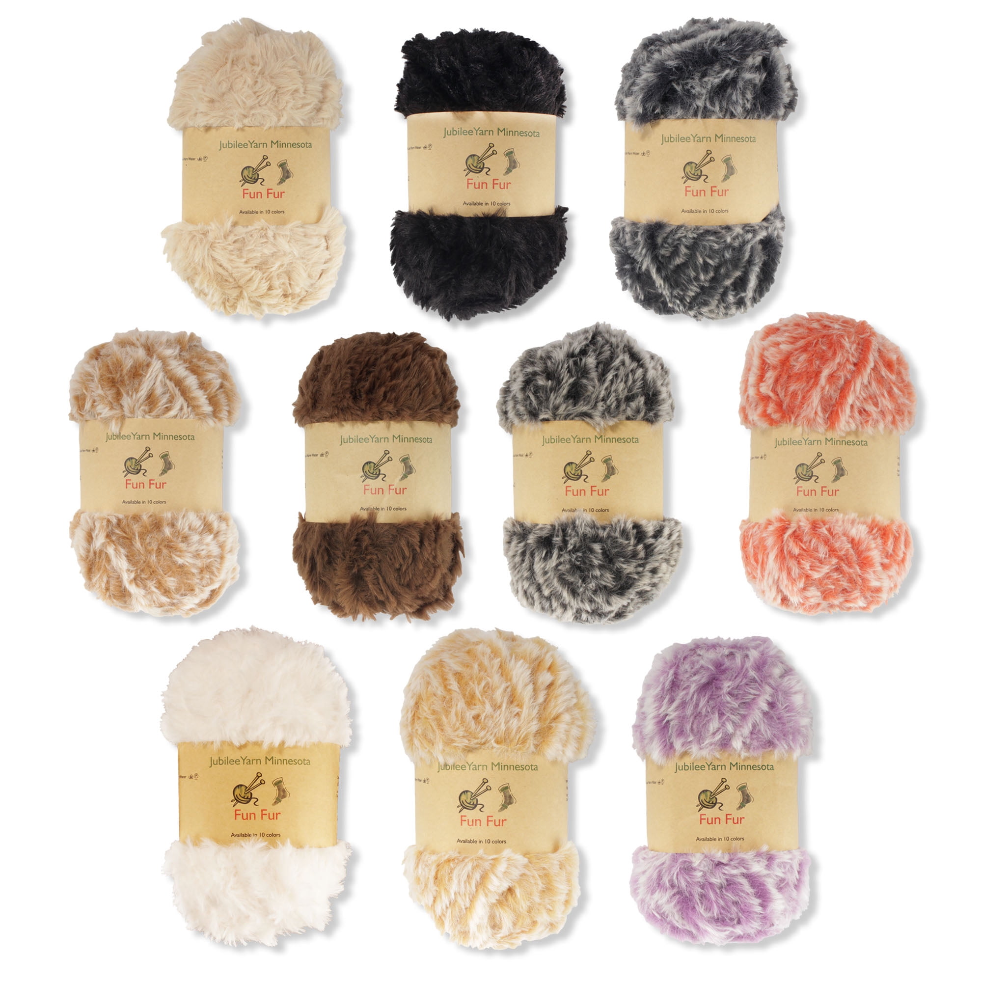 JubileeYarn Luxe Fluff Yarn - 100g/Skein Chunky Polyester Fur - Variety ...