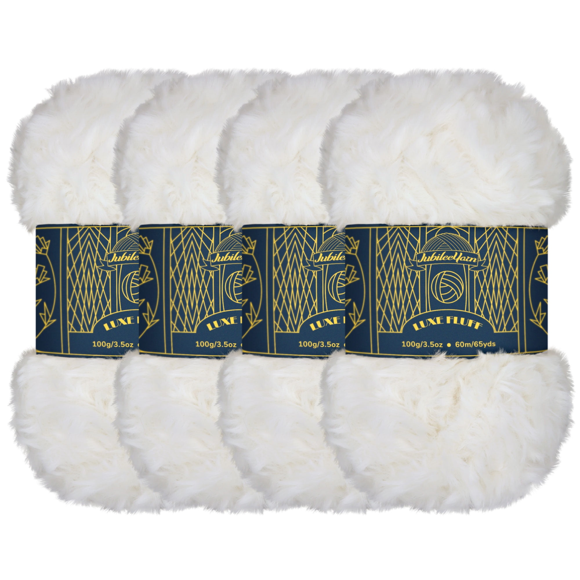 JubileeYarn Luxe Fluff Yarn - 100g/Skein Chunky Polyester Faux Fur ...