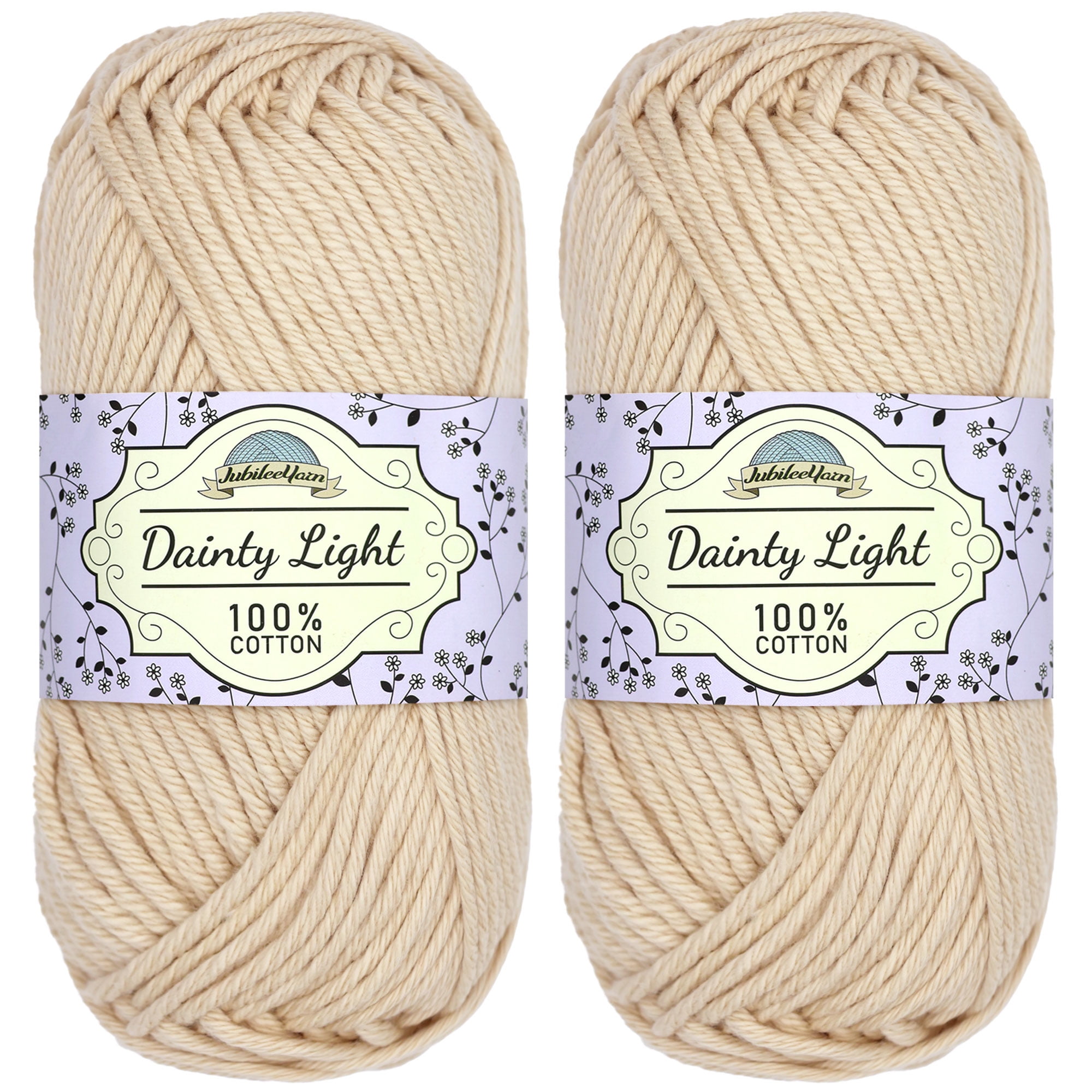 JubileeYarn Dainty Light Yarn - 100g/Skein Worsted Weight Cotton - 101 ...