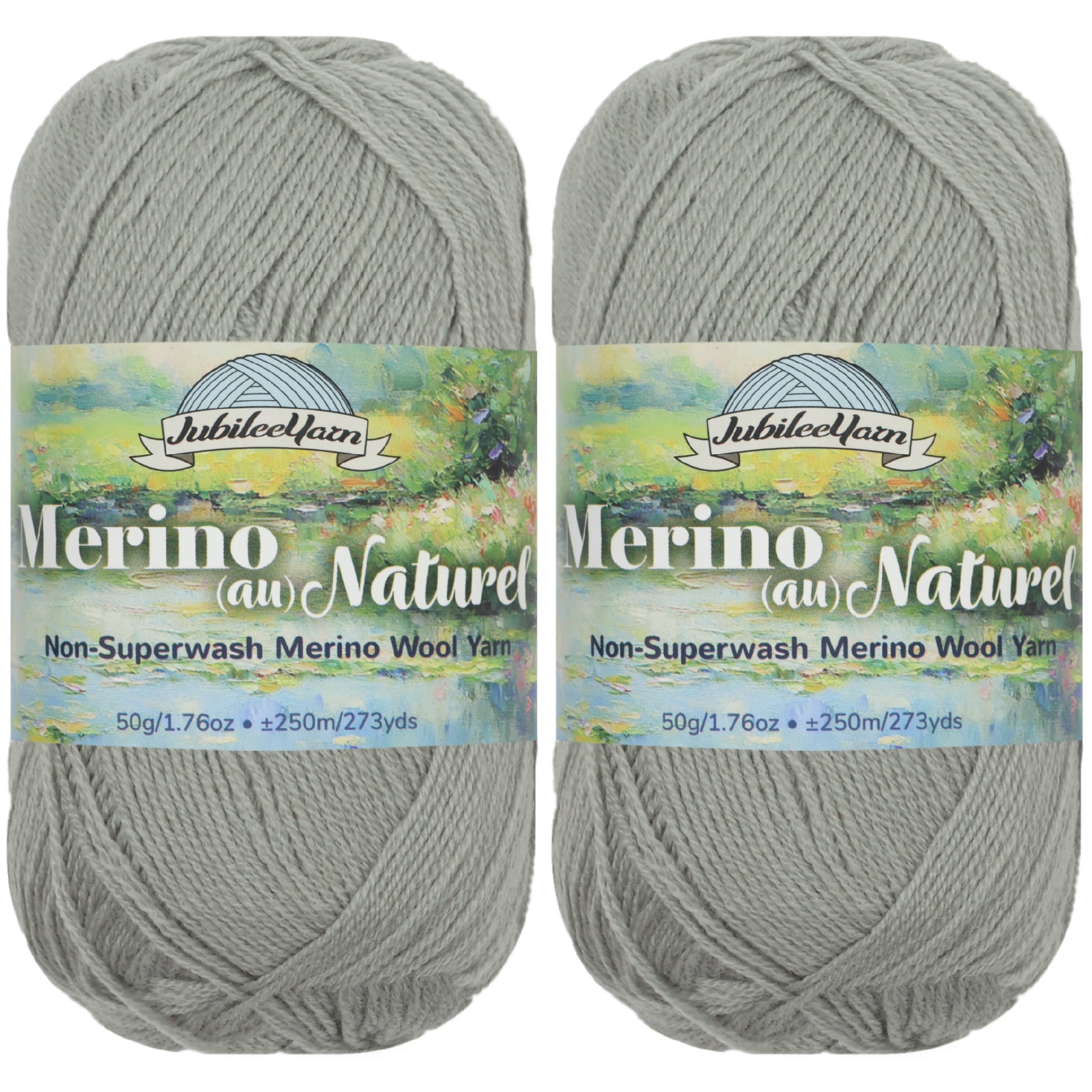 JubileeYarn Merino Au Naturel Yarn - 50g/Skein Fine Non-Superwash ...