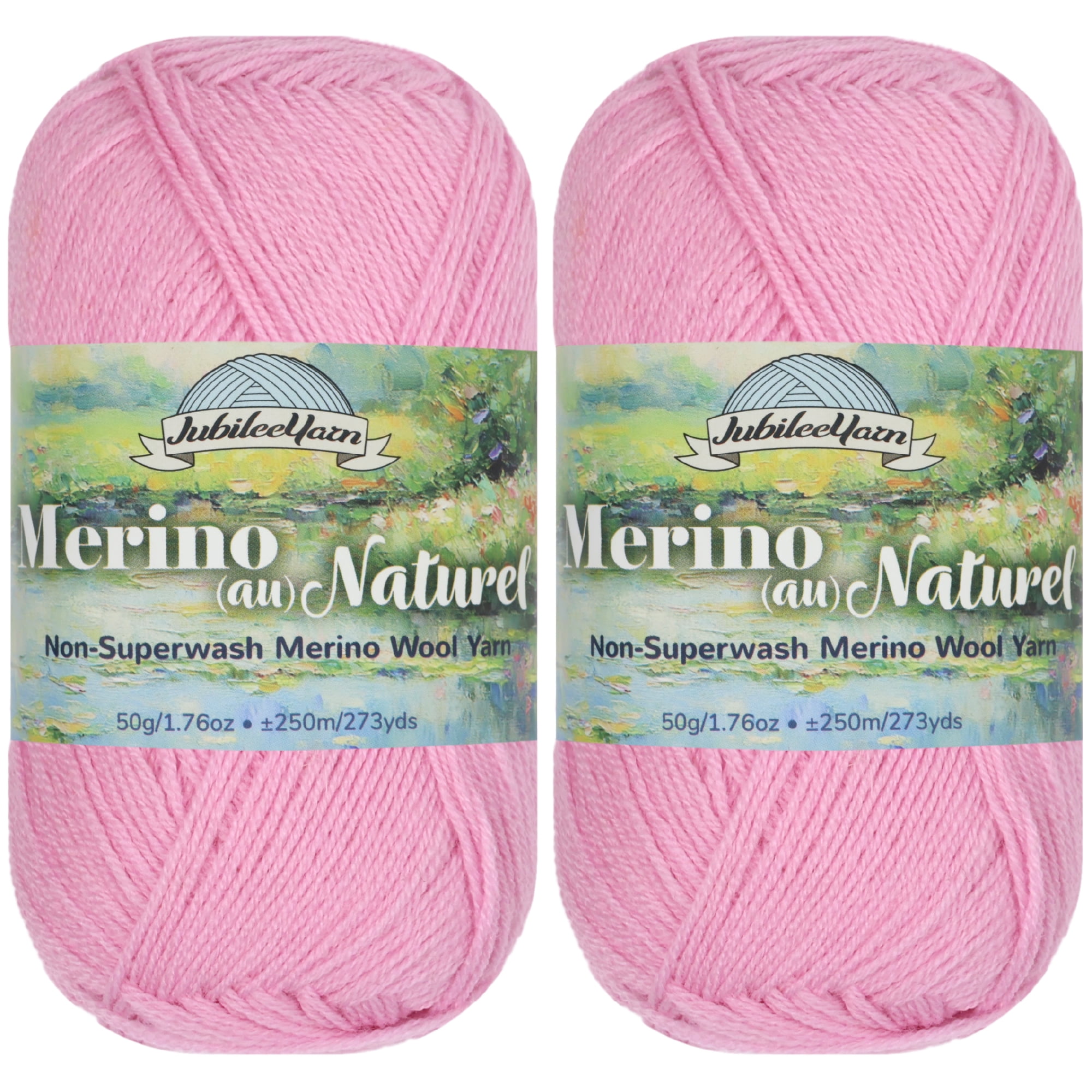 JubileeYarn Merino Au Naturel Yarn - 50g/Skein Fine Non-Superwash ...