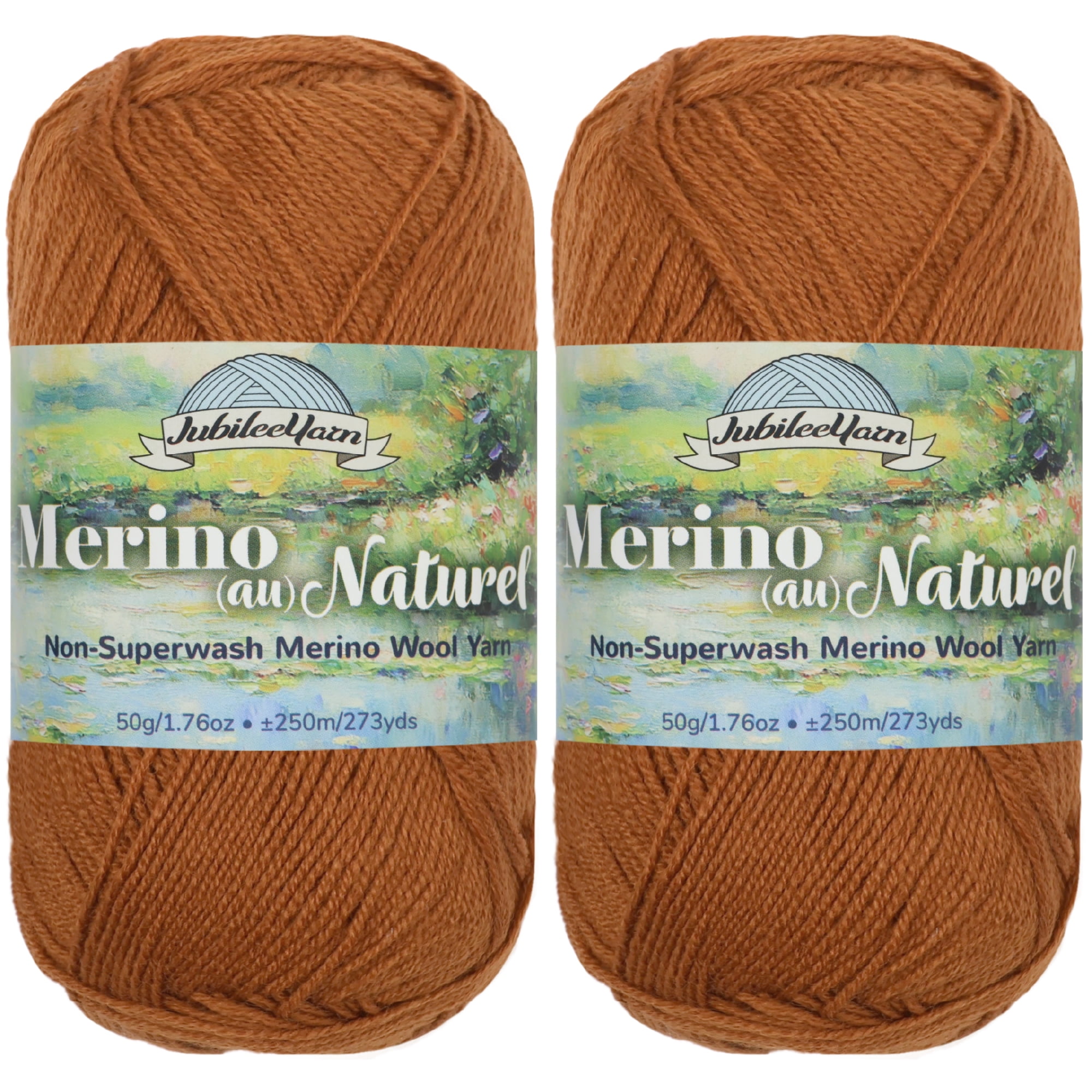 JubileeYarn Merino Au Naturel Yarn - 50g/Skein Fine Non-Superwash ...