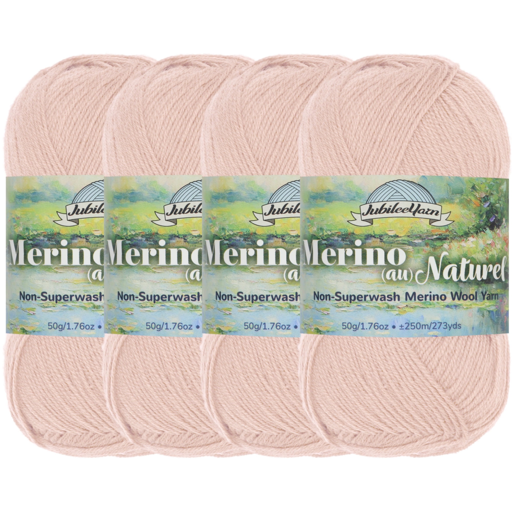 JubileeYarn Merino Au Naturel Yarn - 50g/Skein Super Fine Non-Superwash ...
