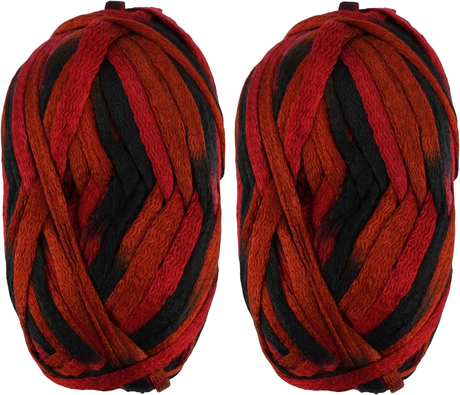 JubileeYarn Mesh Fishnet Yarn - Chunky - 200g/Skein - Red Black - 2 ...